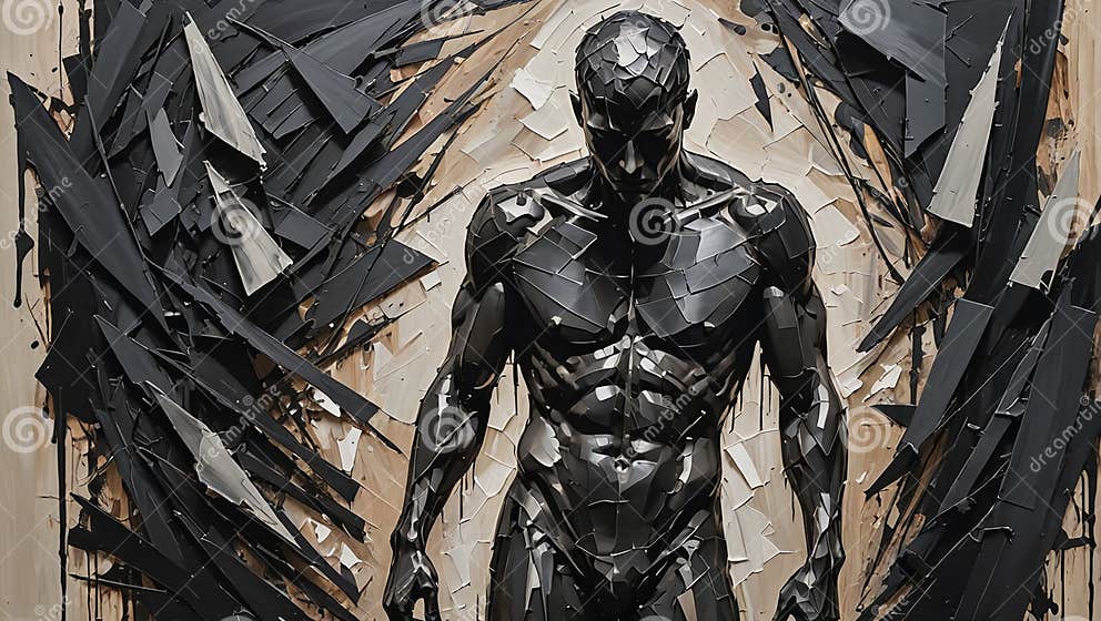 Dissolving in Darkness Abstract Depiction of Melancholy Stock ...