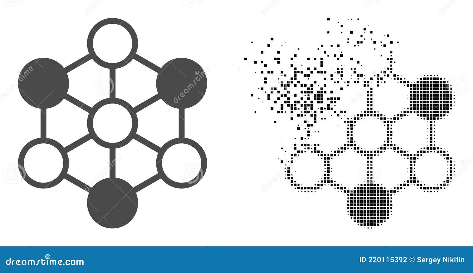 Dissolving Dot and Original Blockchain Icon Stock Vector - Illustration ...