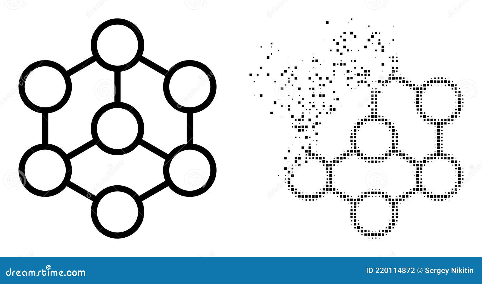Dissolving Dot and Original Blockchain Icon Stock Vector - Illustration ...
