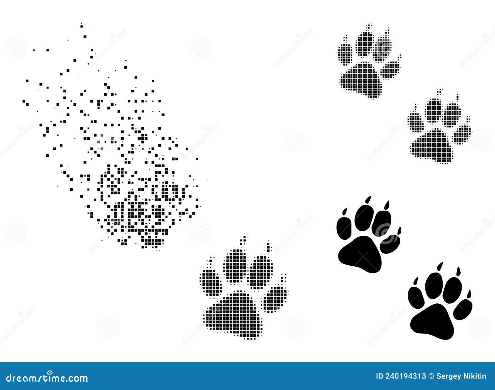 Dissolving Dot and Original Tiger Fingerprints Icon Stock Vector ...
