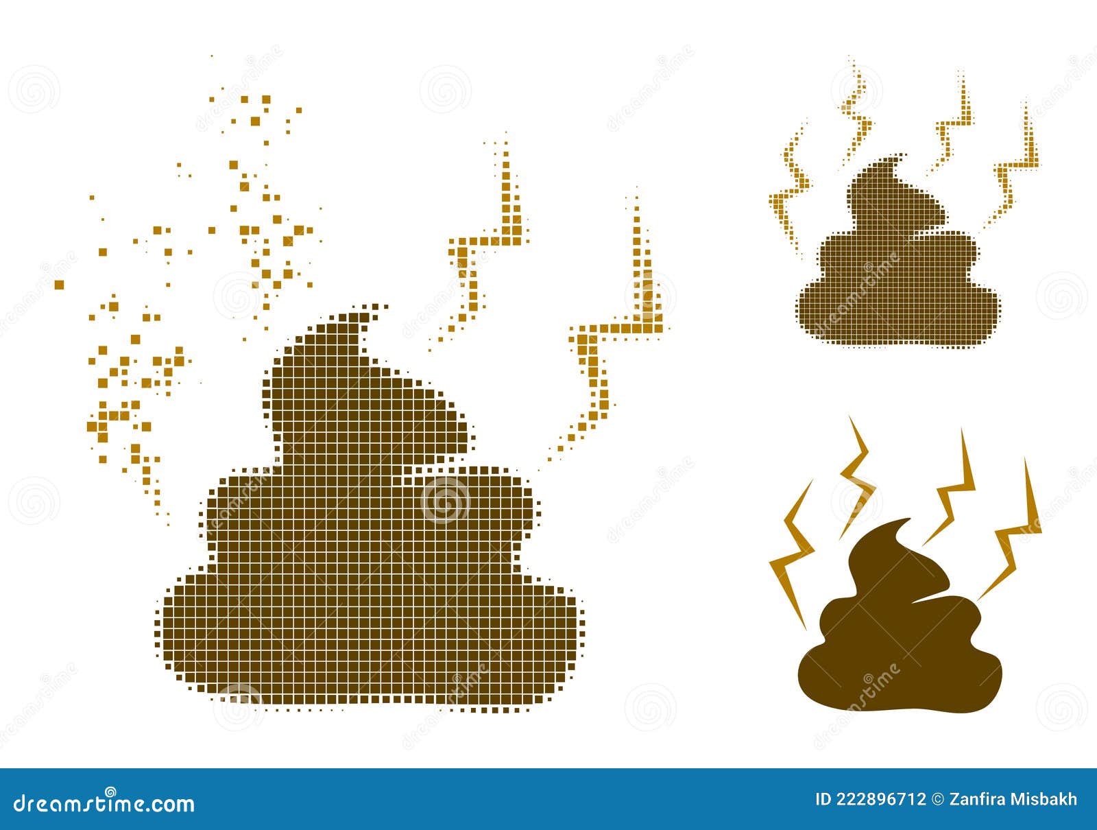 Burst Pixelated Fetid Shit Glyph with Halftone Version Stock Vector ...