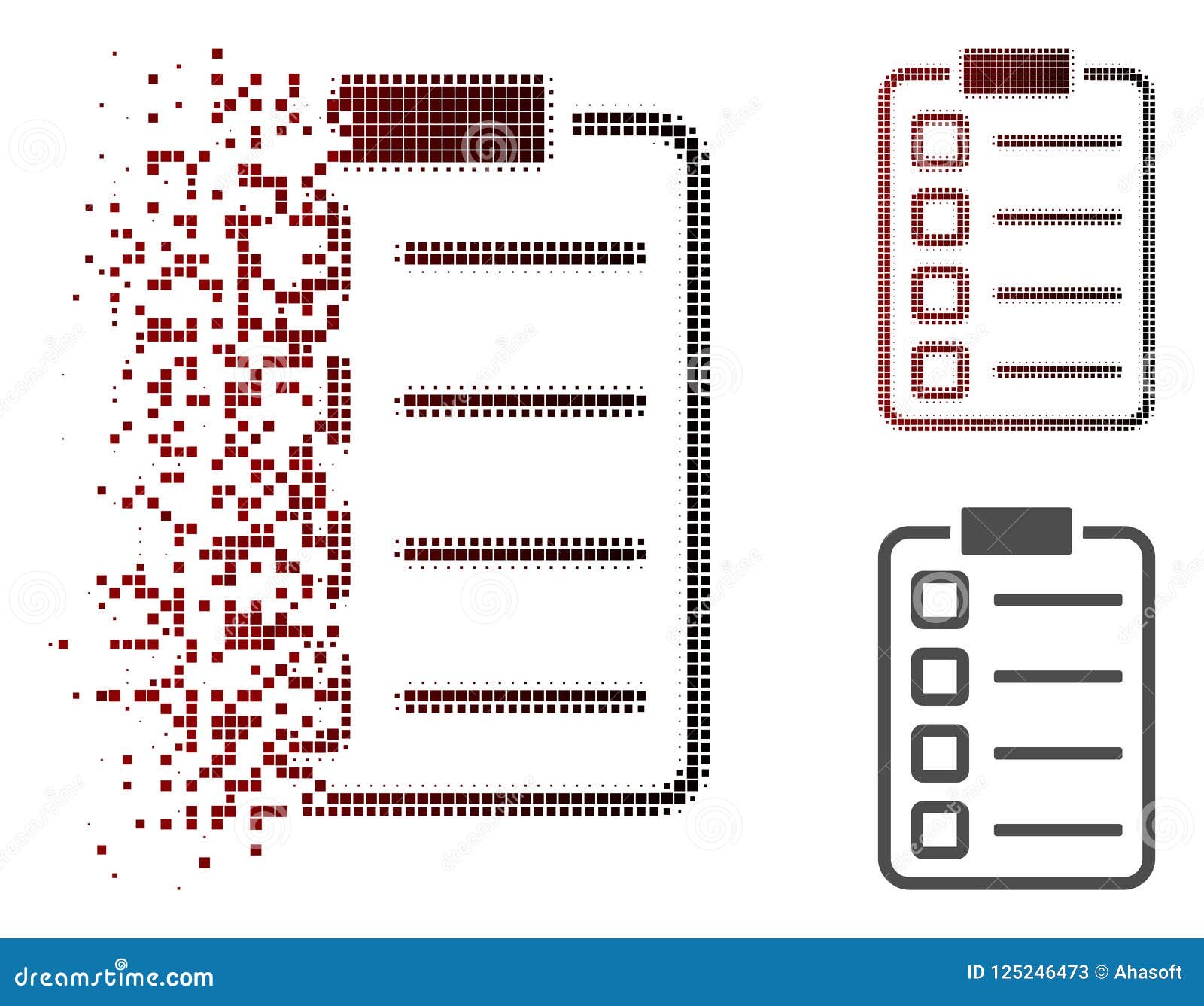Dissolving Dotted Halftone Checklist Pad Icon Stock Vector ...