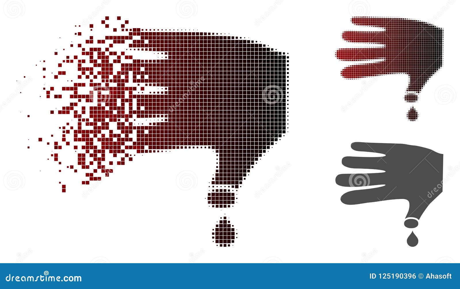Dissolving Dotted Halftone Hand Wound Icon Stock Vector - Illustration ...