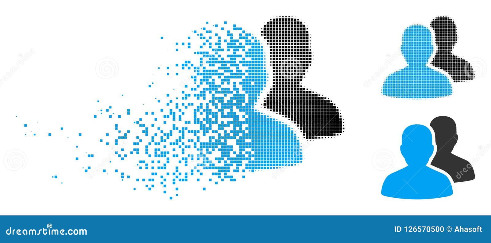 Dissolving Dotted Halftone User Accounts Icon Stock Vector ...