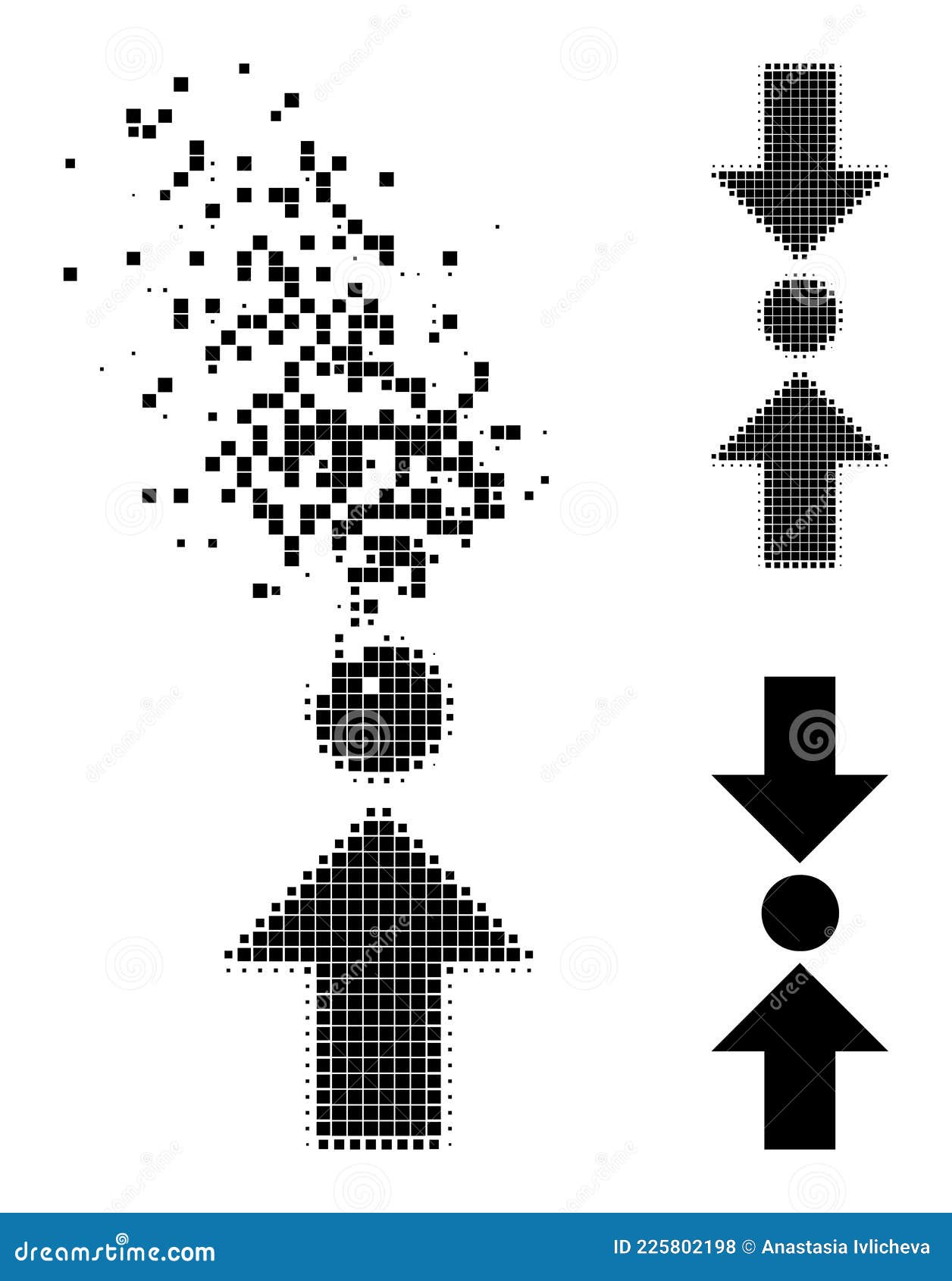 Dissolving and Halftone Dot Pressure Vertical Icon Stock Illustration ...