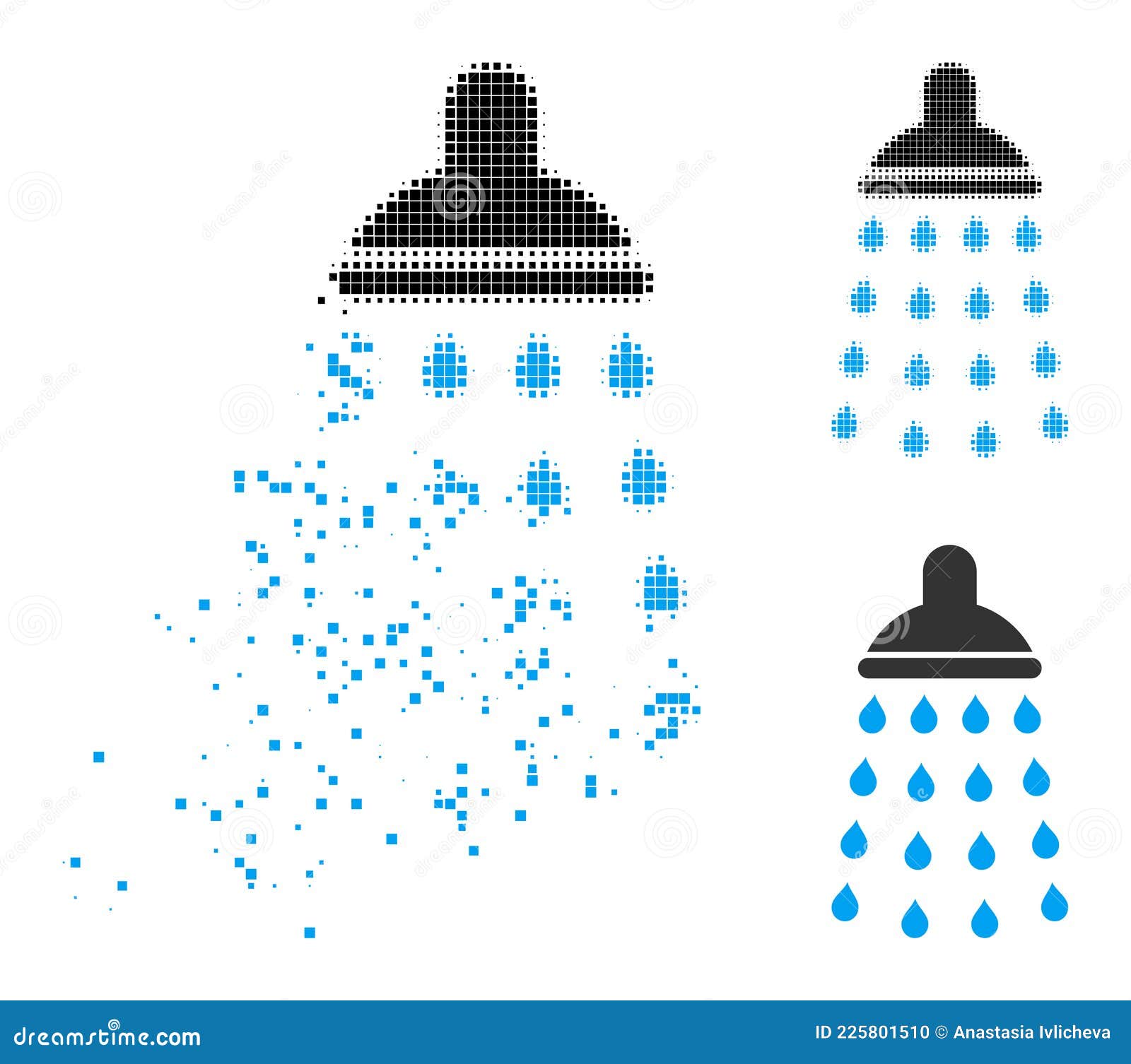 Dissolving and Halftone Dot Shower Icon Stock Vector - Illustration of ...