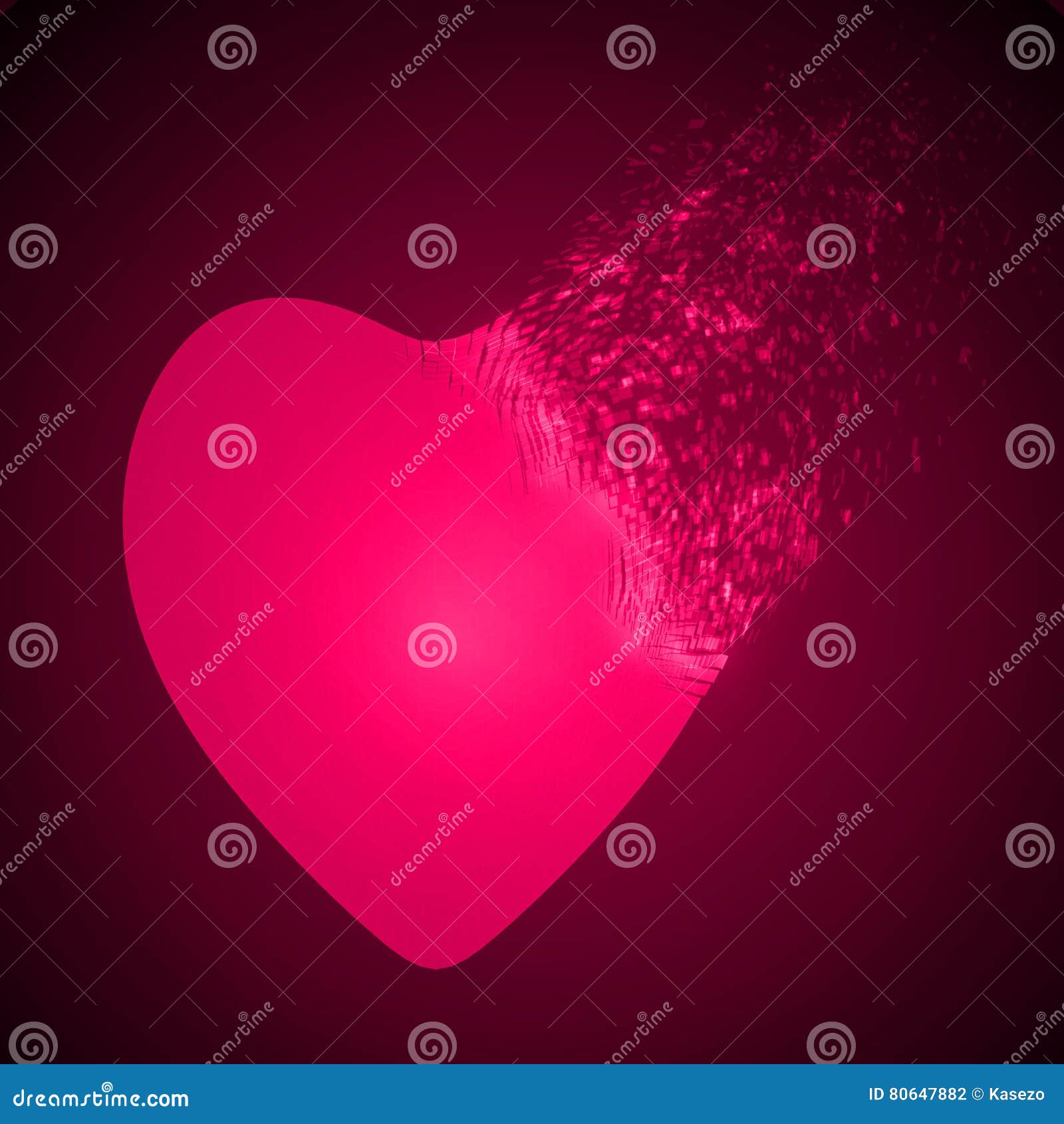 Dissolving Heart Shape. Pink Version. Stock Vector - Illustration of ...
