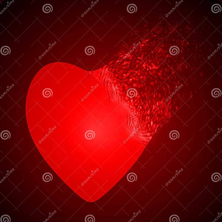 Dissolving Heart Shape. Red Version. Stock Vector - Illustration of ...
