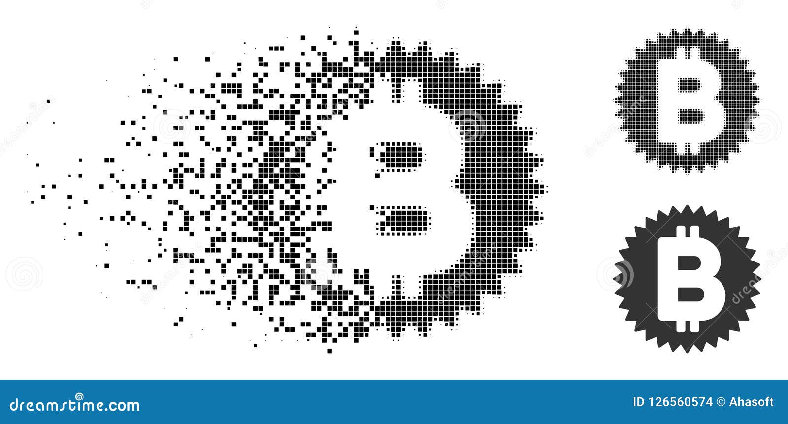Dissolving Pixel Halftone Bitcoin Medal Coin Icon Stock Vector ... Dissolving Pixel Halftone Bitcoin Medal Coin Icon Stock Vector ...