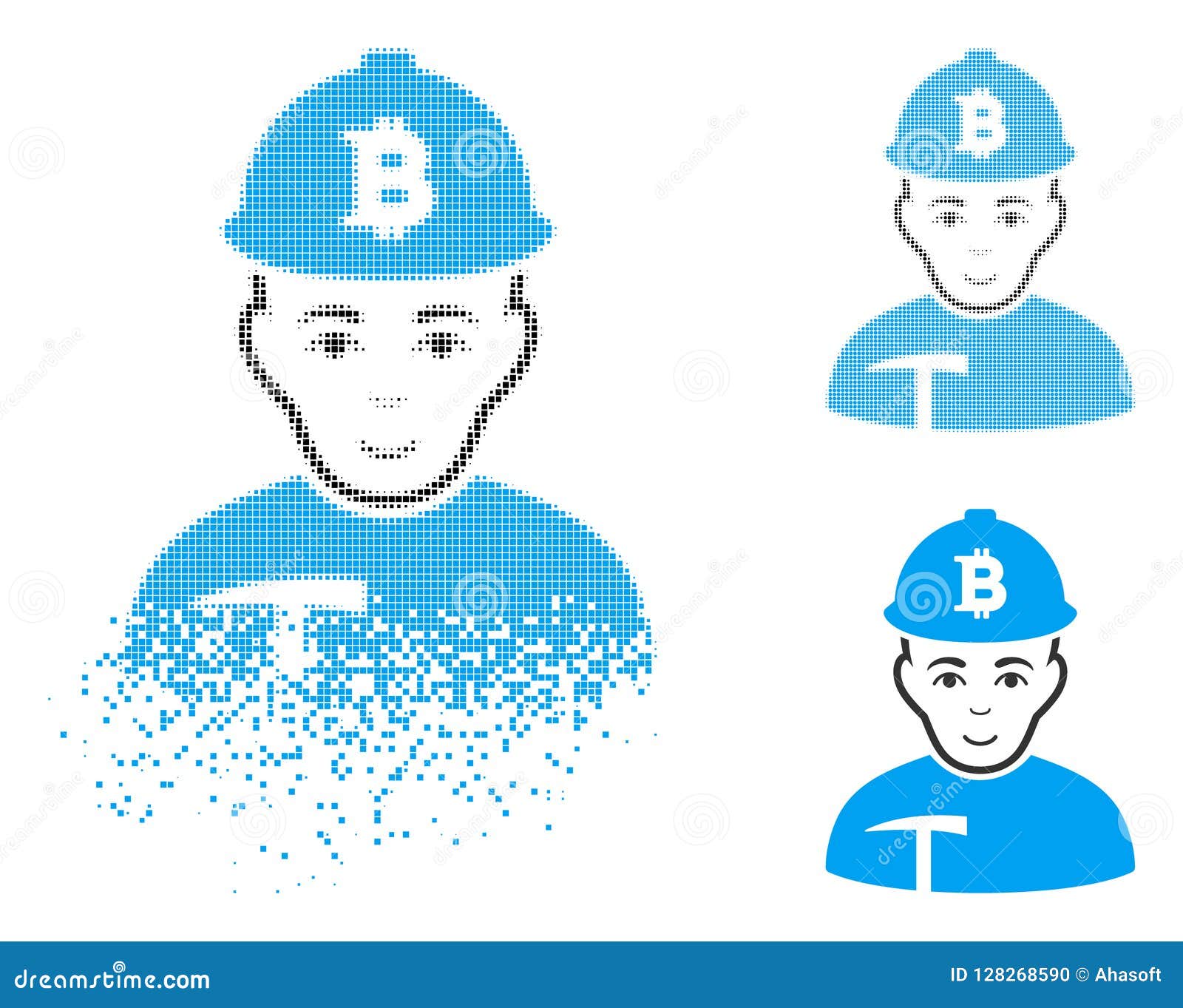 Dissolving Pixel Halftone Bitcoin Miner Icon with Face Stock Vector ... Dissolving Pixel Halftone Bitcoin Miner Icon with Face Stock Vector ...