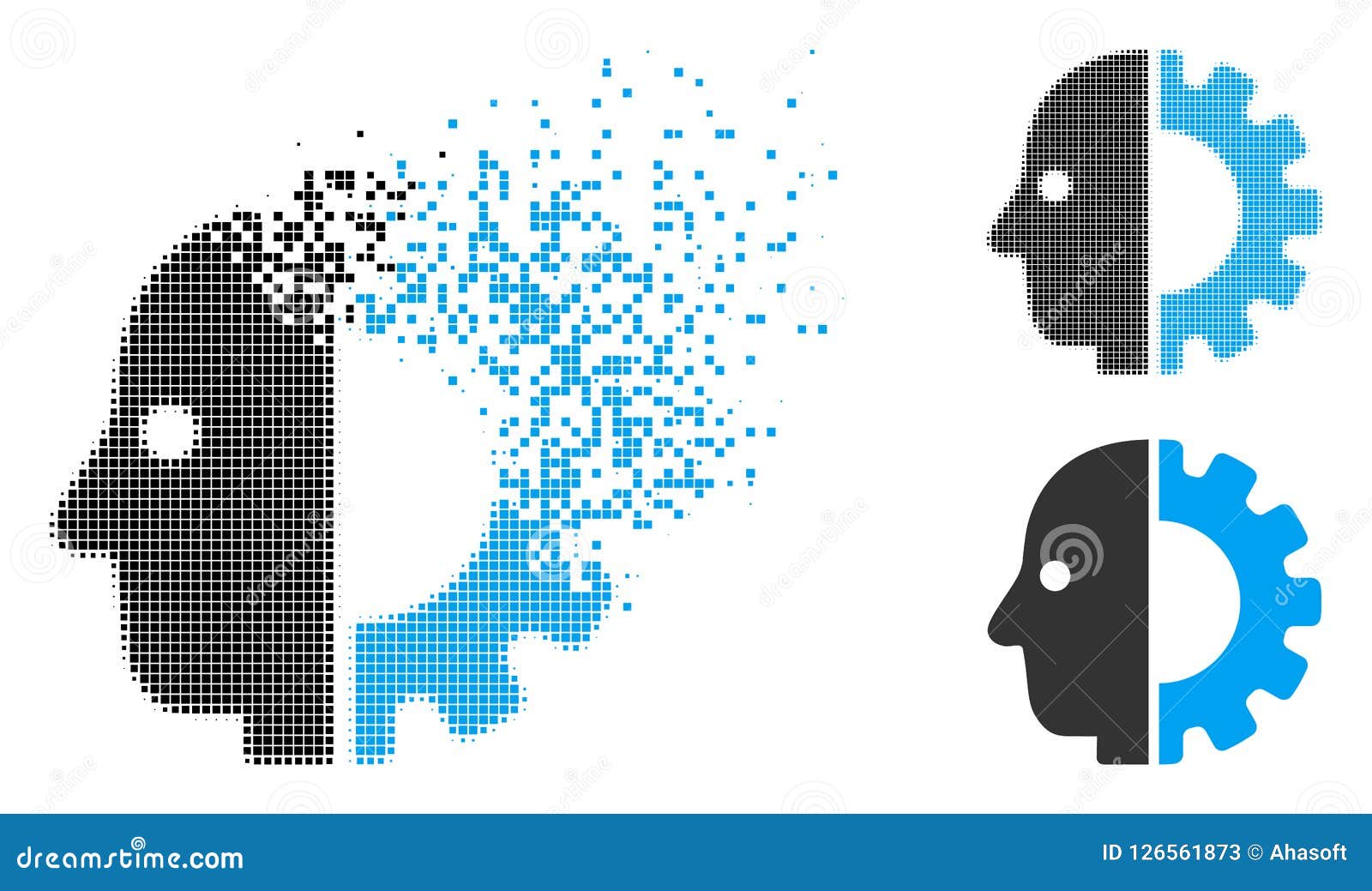 Dissolving Pixel Halftone Cyborg Head Icon Stock Vector - Illustration ... Dissolving Pixel Halftone Cyborg Head Icon Stock Vector - Illustration ...