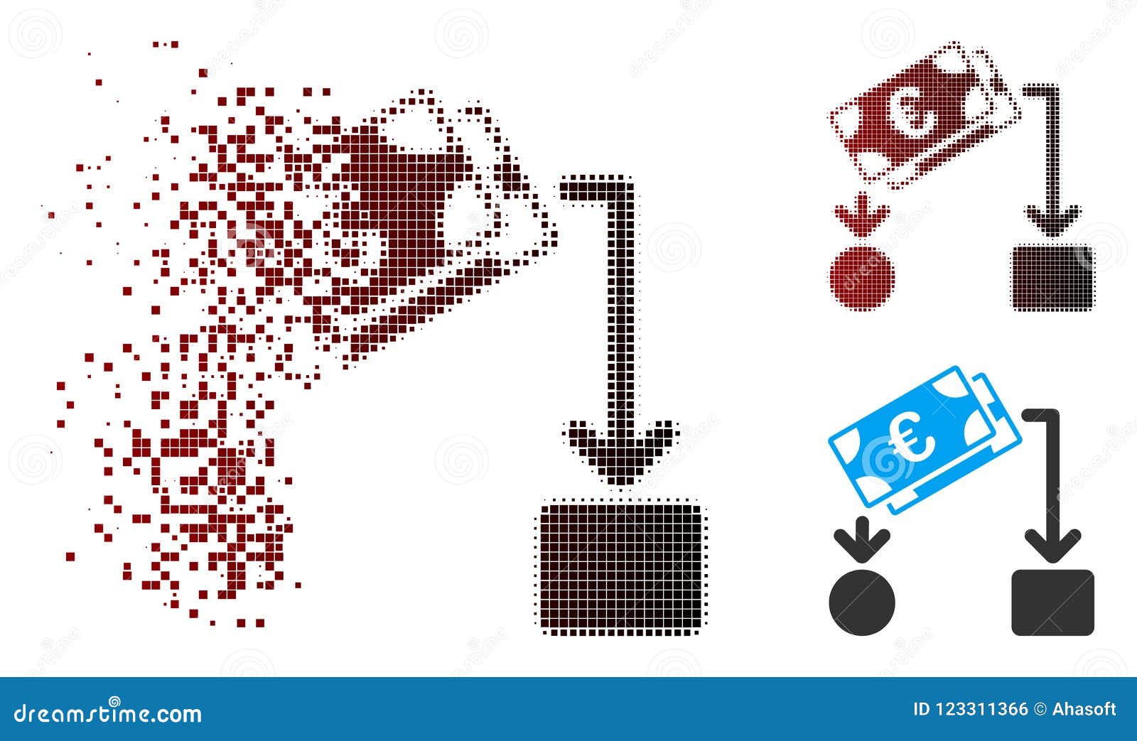 Dissolving Pixel Halftone Euro Cash Flow Icon Stock Vector ... Dissolving Pixel Halftone Euro Cash Flow Icon Stock Vector ...