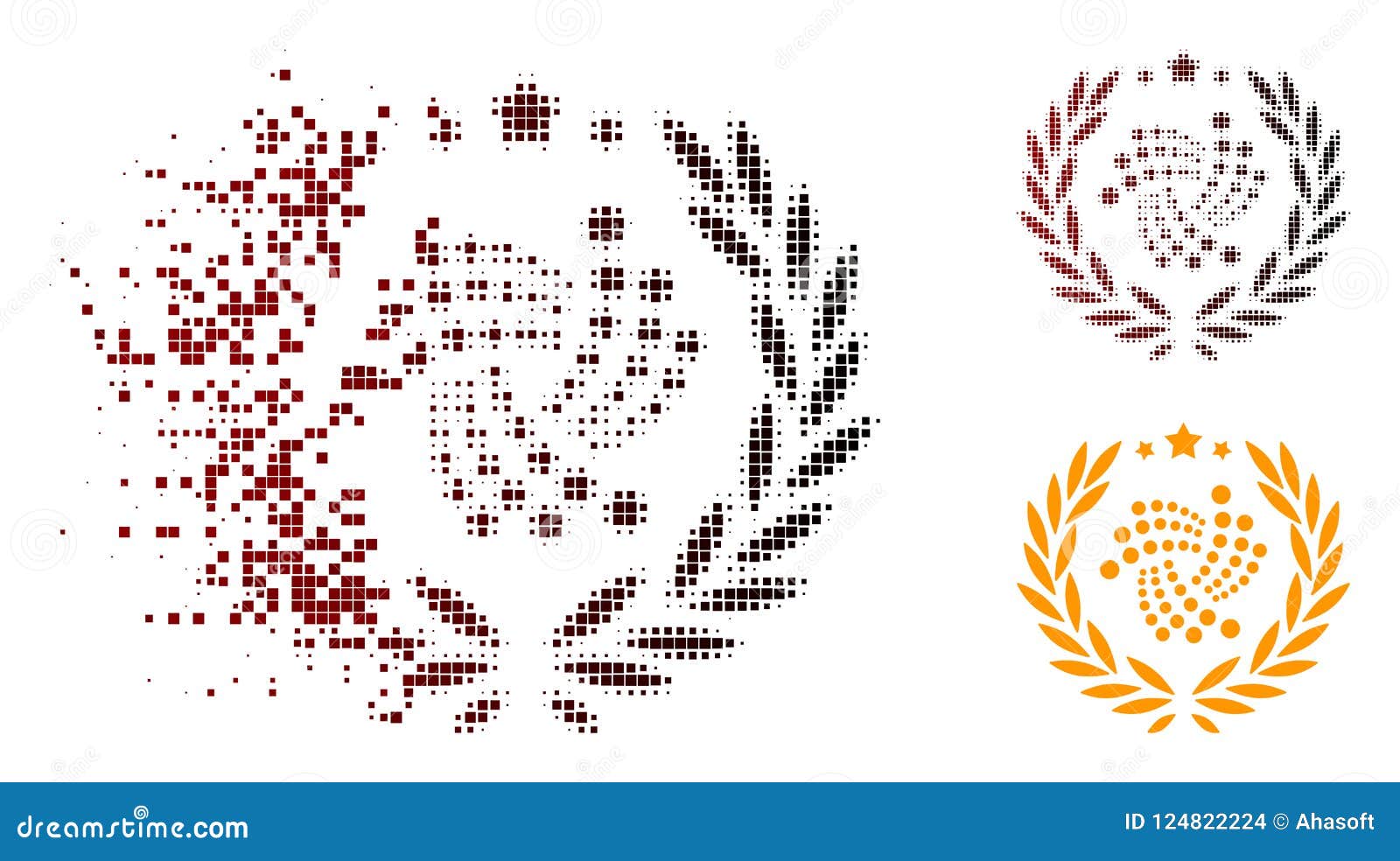 Dissolving Pixel Halftone Iota Laurel Wreath Icon Stock Vector ... Dissolving Pixel Halftone Iota Laurel Wreath Icon Stock Vector ...