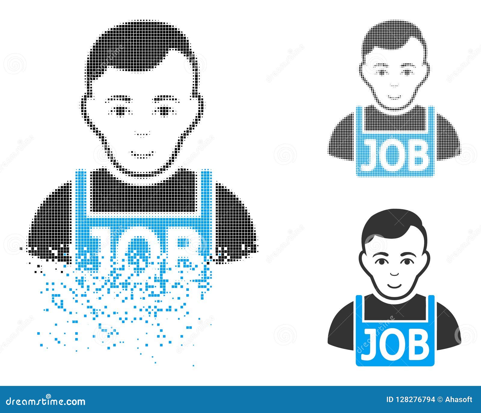 Dissolving Pixel Halftone Jobless Icon with Face Stock Vector ... Dissolving Pixel Halftone Jobless Icon with Face Stock Vector ...