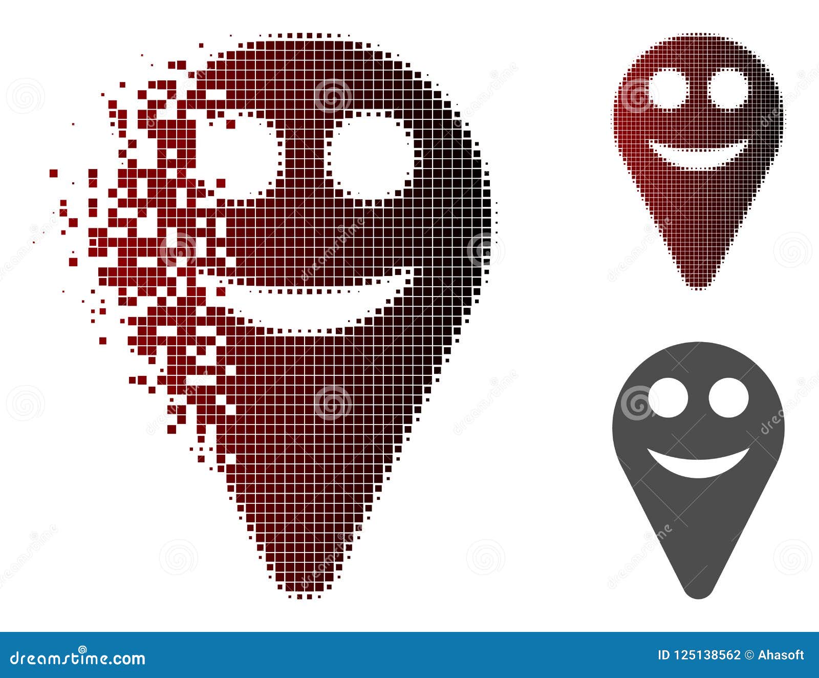 Dissolving Pixel Halftone Map Marker Smile Smiley Icon Stock Vector ... Dissolving Pixel Halftone Map Marker Smile Smiley Icon Stock Vector ...