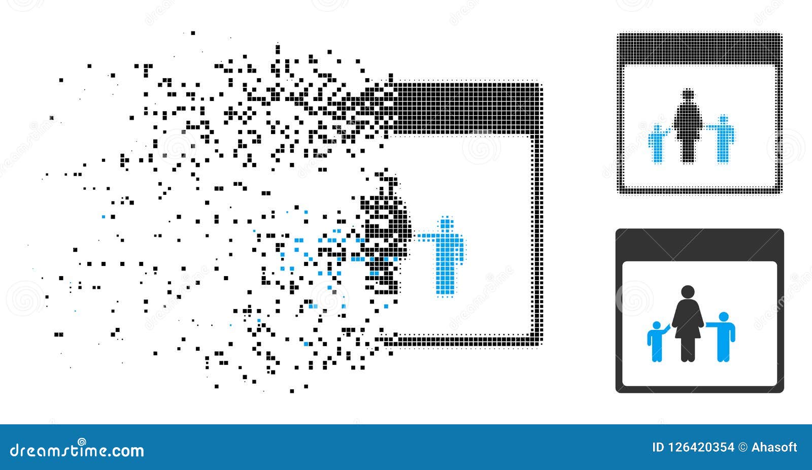 Dissolving Pixel Halftone Mother Calendar Page Icon Stock Vector ... Dissolving Pixel Halftone Mother Calendar Page Icon Stock Vector ...