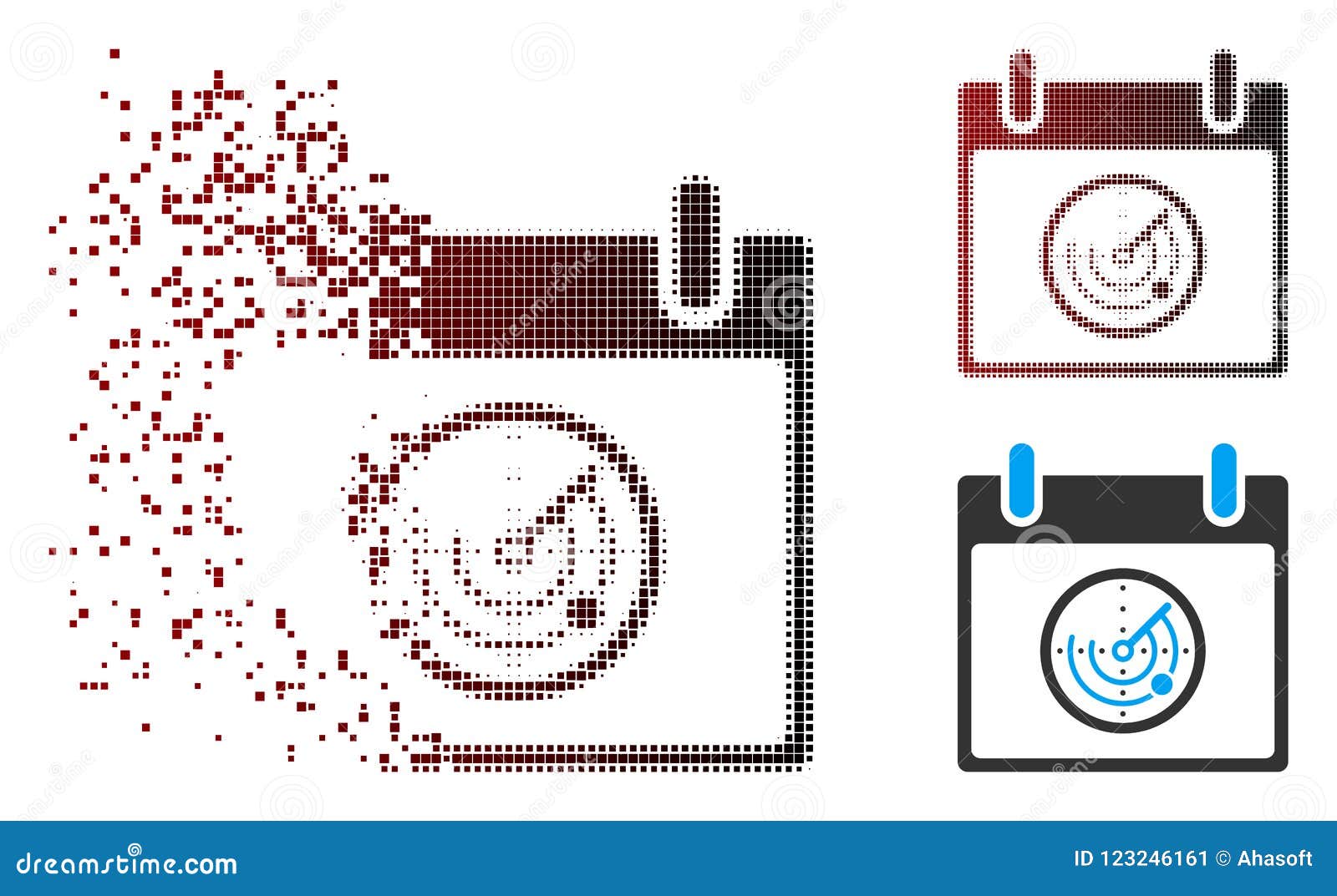 Dissolving Pixel Halftone Radar Calendar Day Icon Stock Vector ... Dissolving Pixel Halftone Radar Calendar Day Icon Stock Vector ...