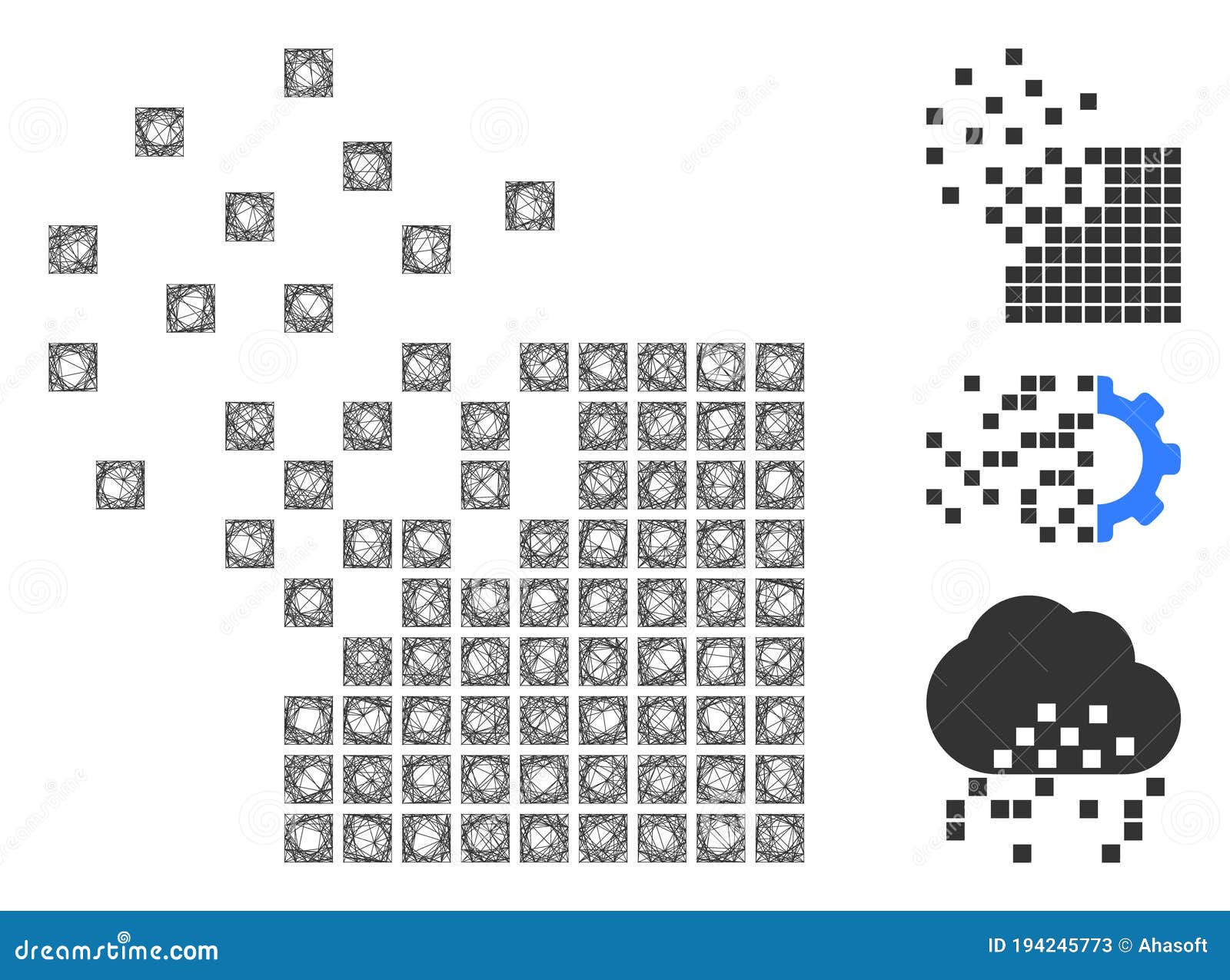 Dissolving Pixel Halftone Barrack Building Icon Vector Illustration ... Dissolving Pixel Halftone Barrack Building Icon Vector Illustration ...