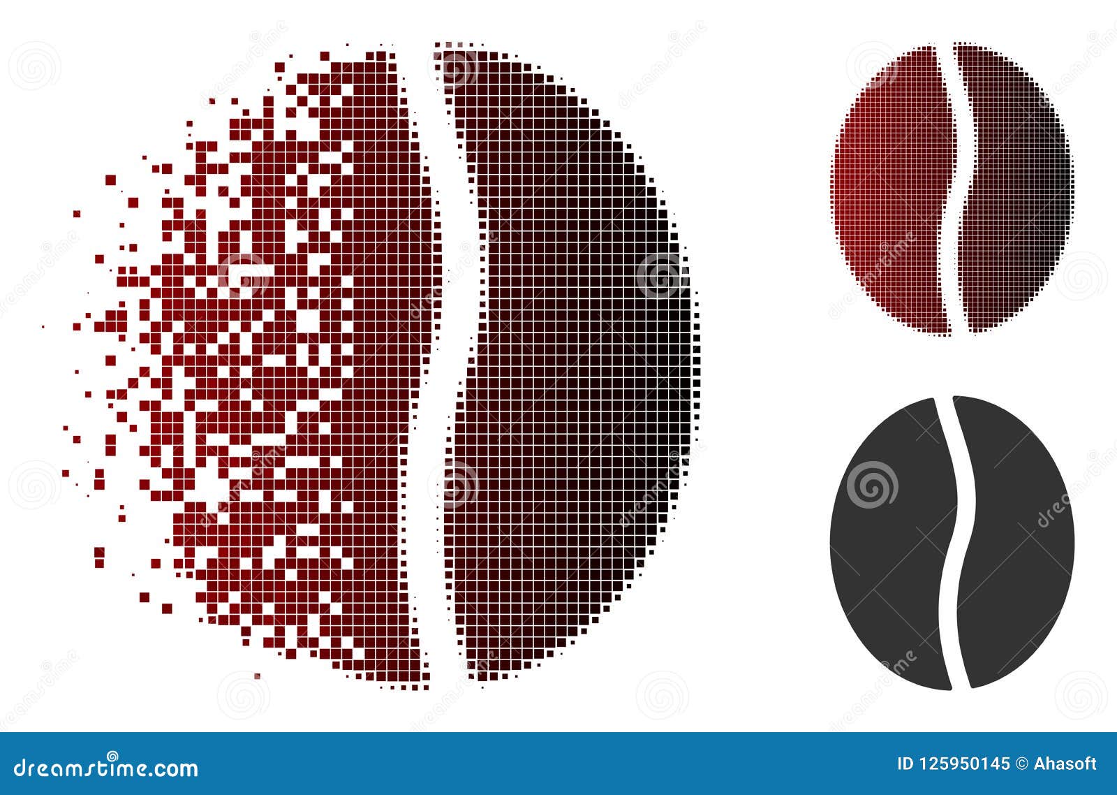 Dissolving Pixelated Halftone Coffee Bean Icon Stock Vector ...
