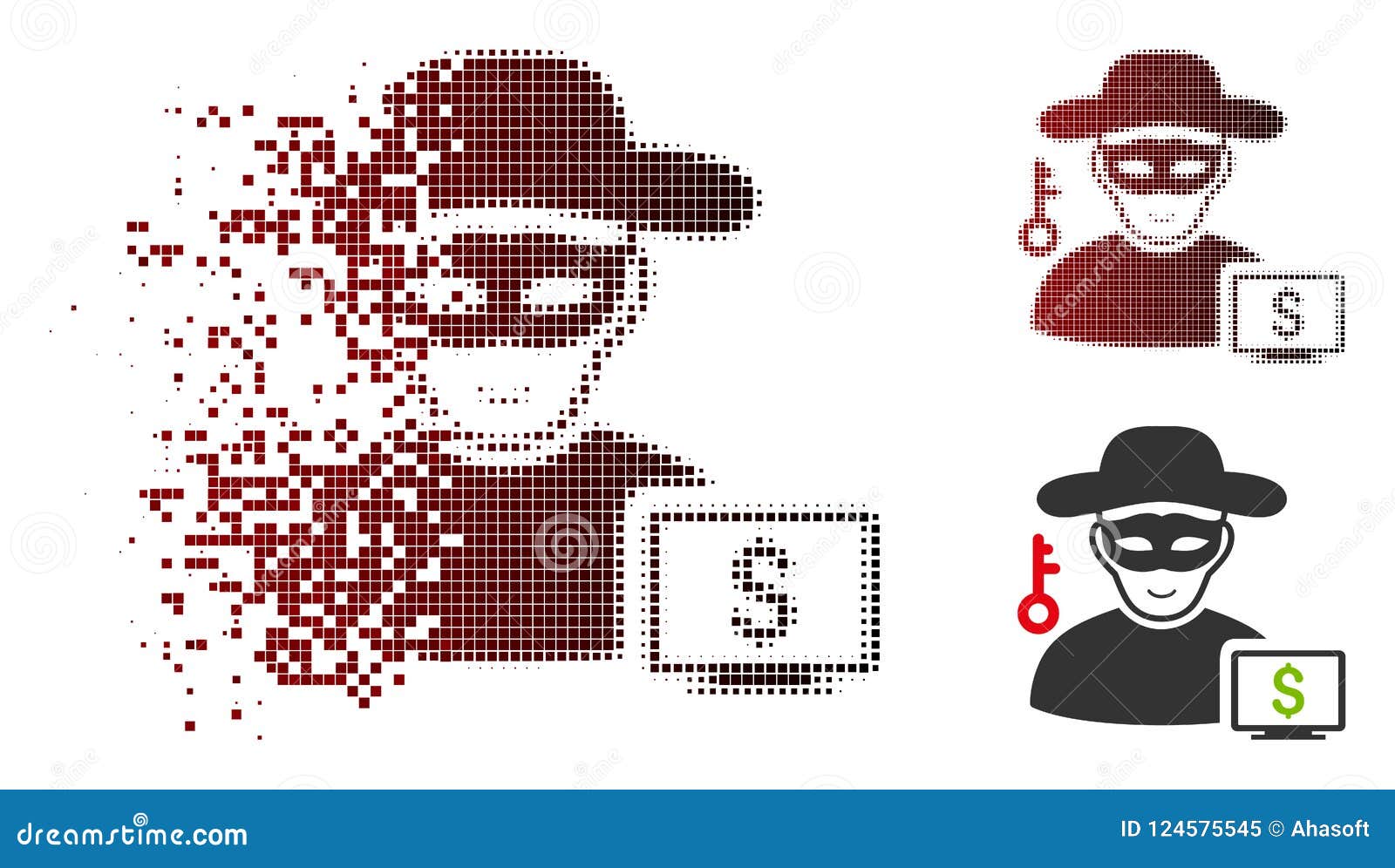 Computer Thief With A Crowbar 2 Vector Illustration | CartoonDealer.com ...