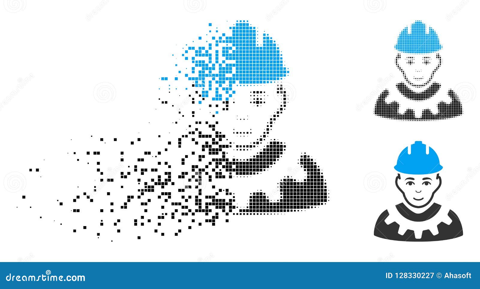 Dissolving Pixelated Halftone Industrial Builder Icon Stock Vector ... Dissolving Pixelated Halftone Industrial Builder Icon Stock Vector ...