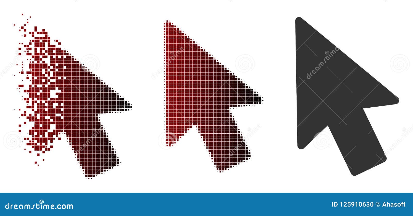 Dissolving Pixelated Halftone Mouse Pointer Icon Stock Vector ...