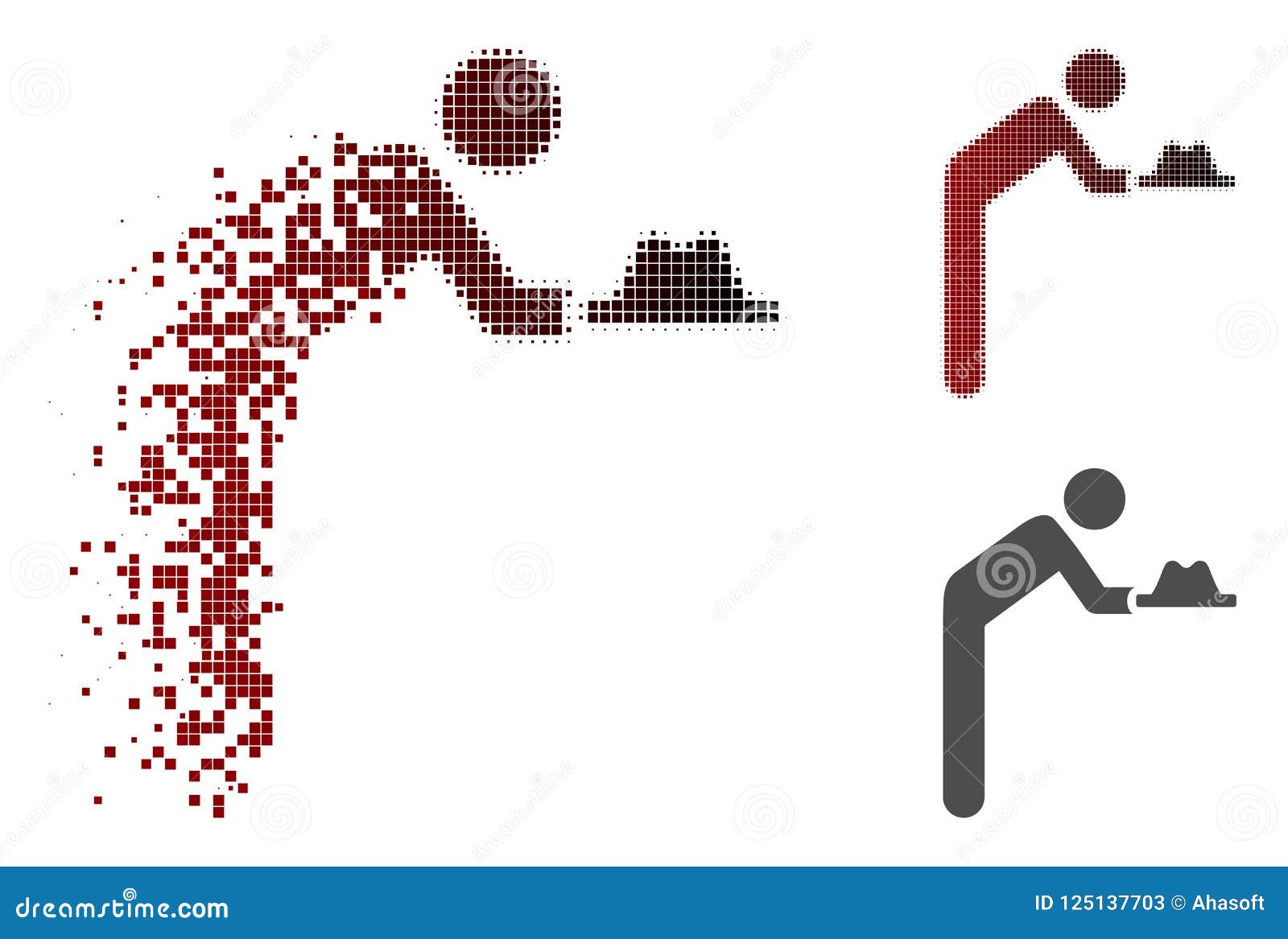 Dissolving Pixelated Halftone Servant with Hat Icon Stock Vector ... Dissolving Pixelated Halftone Servant with Hat Icon Stock Vector ...