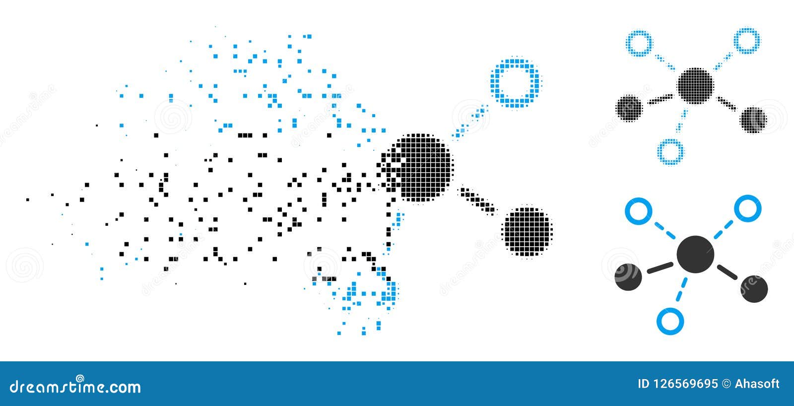 Dissolving Pixelated Halftone Structure Icon Stock Vector ...