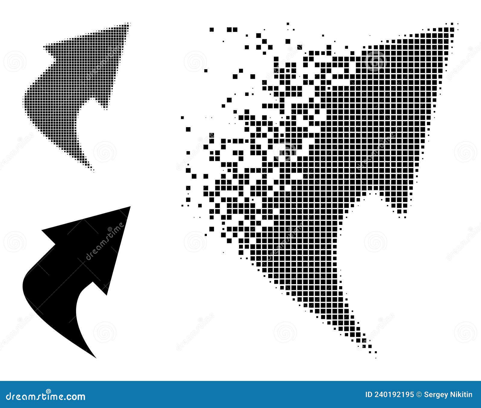 Dissolving Pixelated and Original Upload Arrow Icon Stock Vector ...