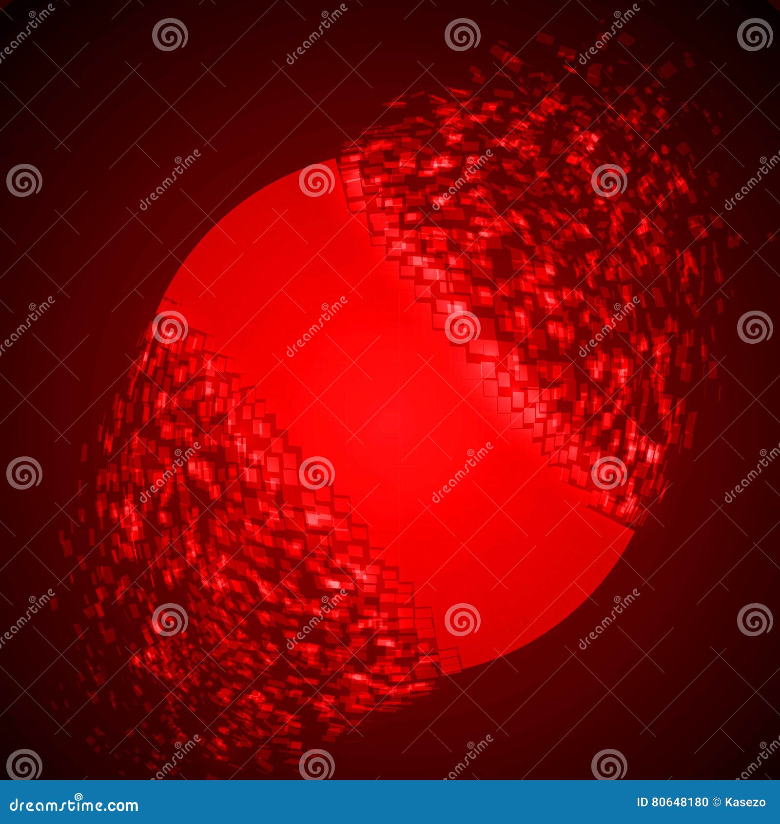 Dissolving Sphere Shape. Red Version. Stock Vector - Illustration of ...
