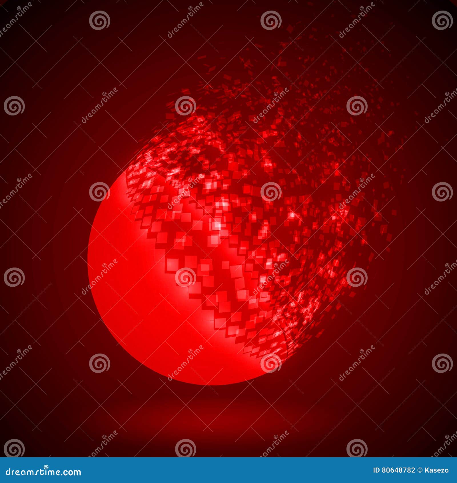 Dissolving Sphere Shape. Red Version. Stock Vector - Illustration of ...