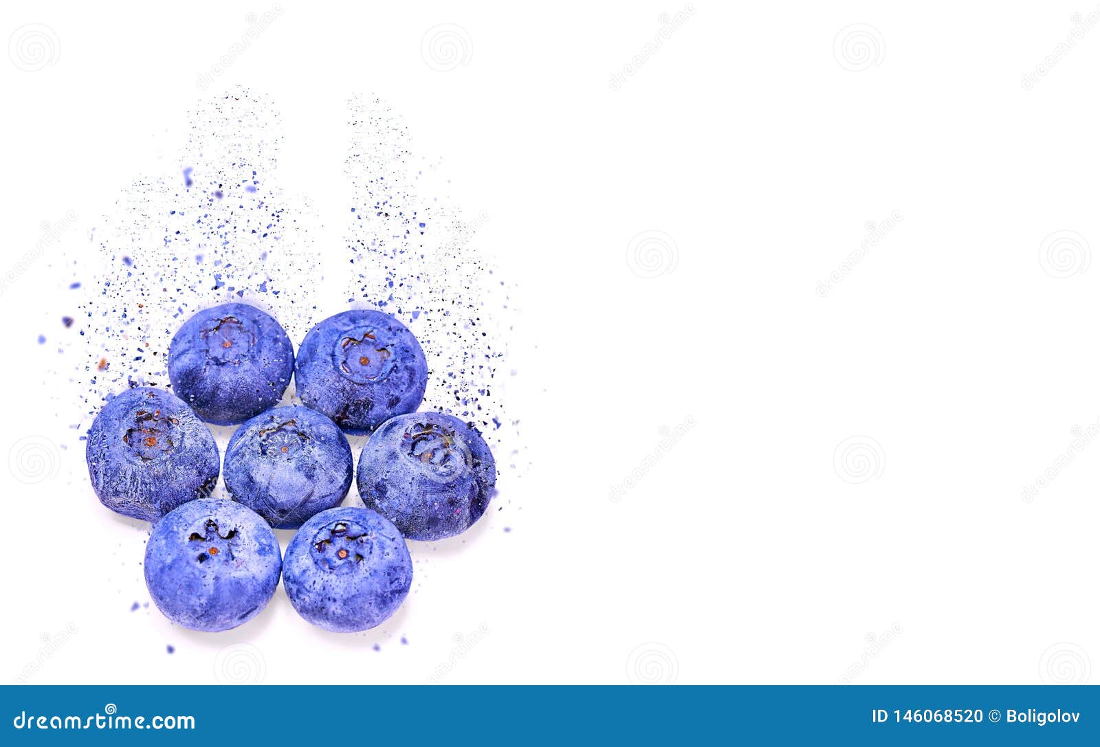 Dissolving Texture of Five Blueberry Group in the Corner Stock Photo ...