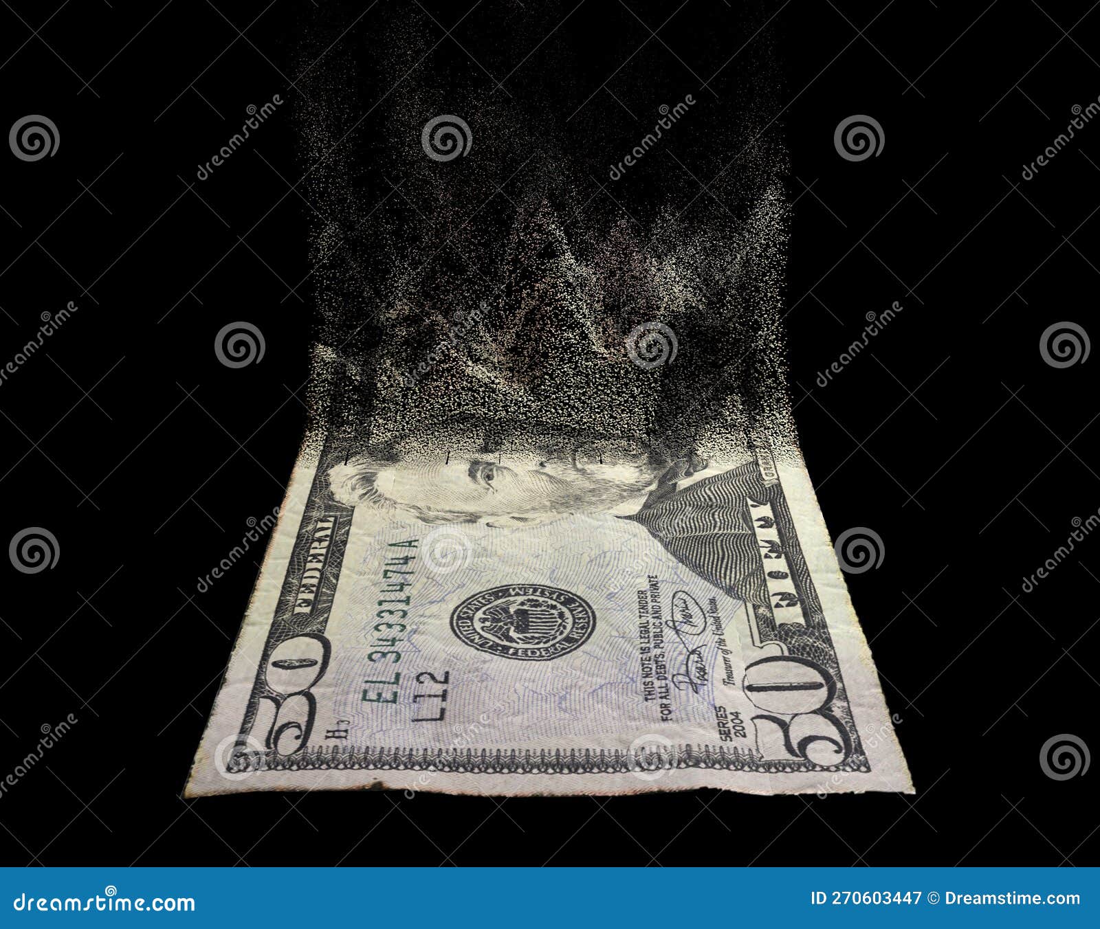 Dissolving US Dollar Cash Note Stock Illustration - Illustration of ...