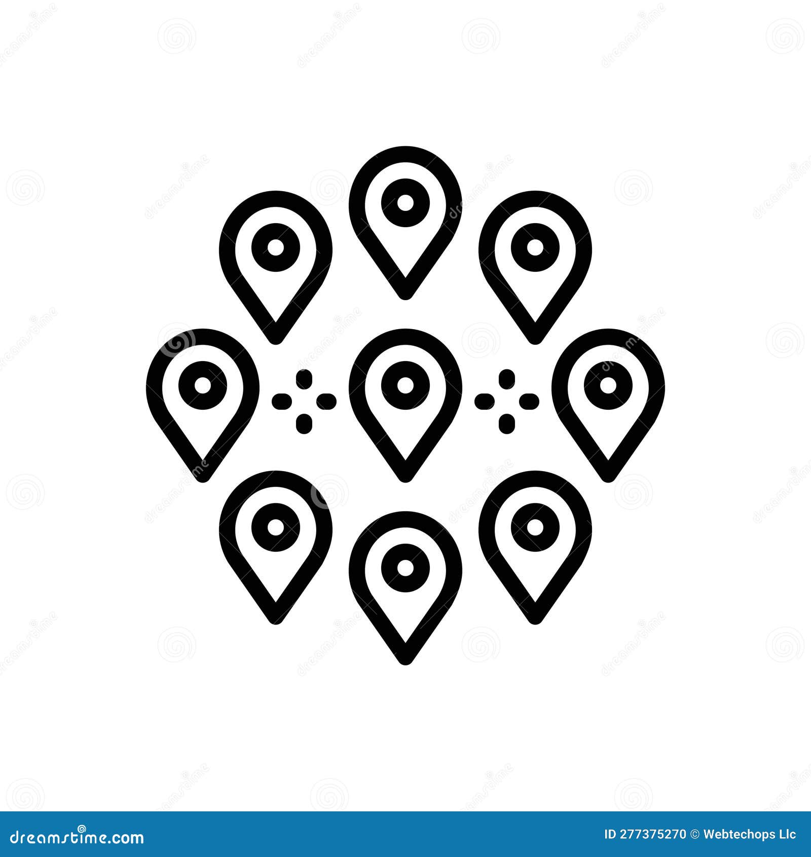 Black Line Icon for Dist, District and Locale Stock Vector ...