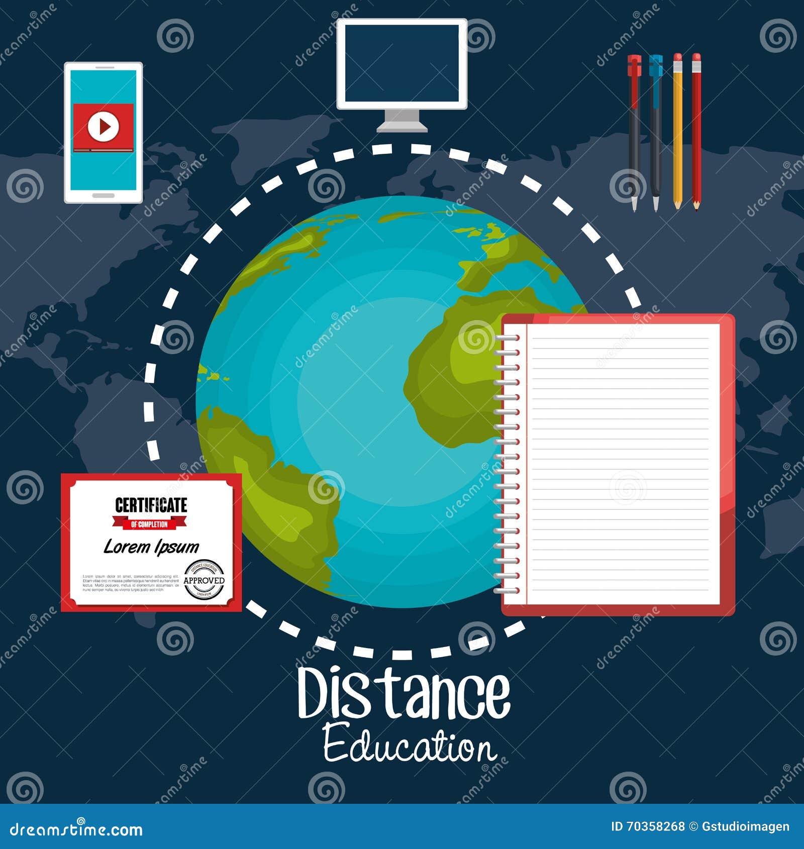 Distance education design stock illustration. Illustration of design ...