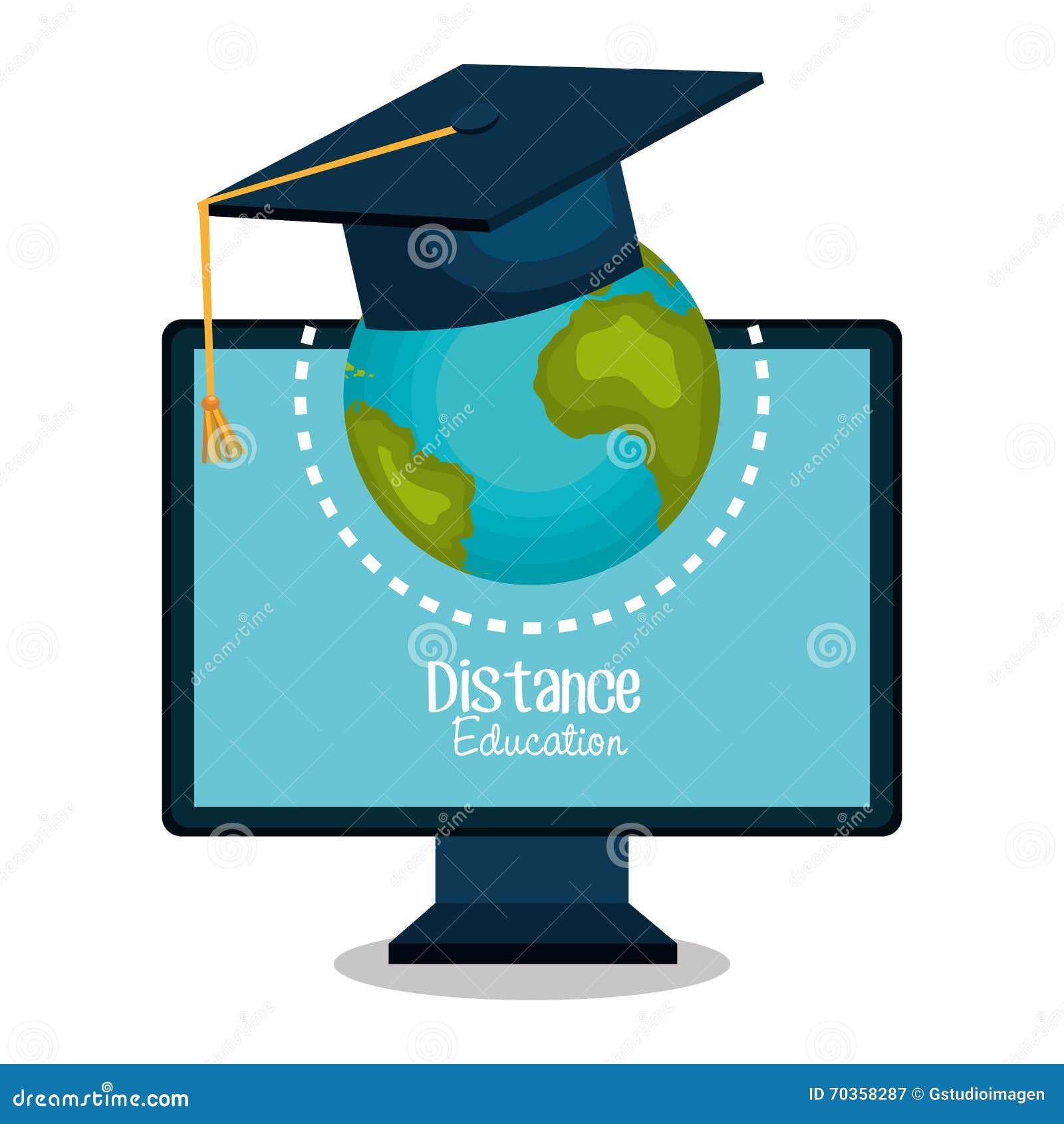 Distance education design stock illustration. Illustration of device ...