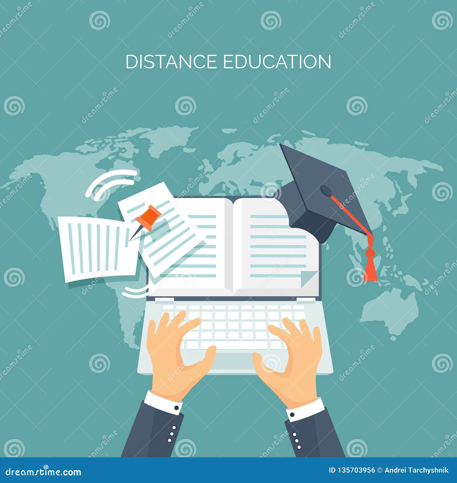 Distance Education,learning. Online Courses and Web School. Knowledge ...
