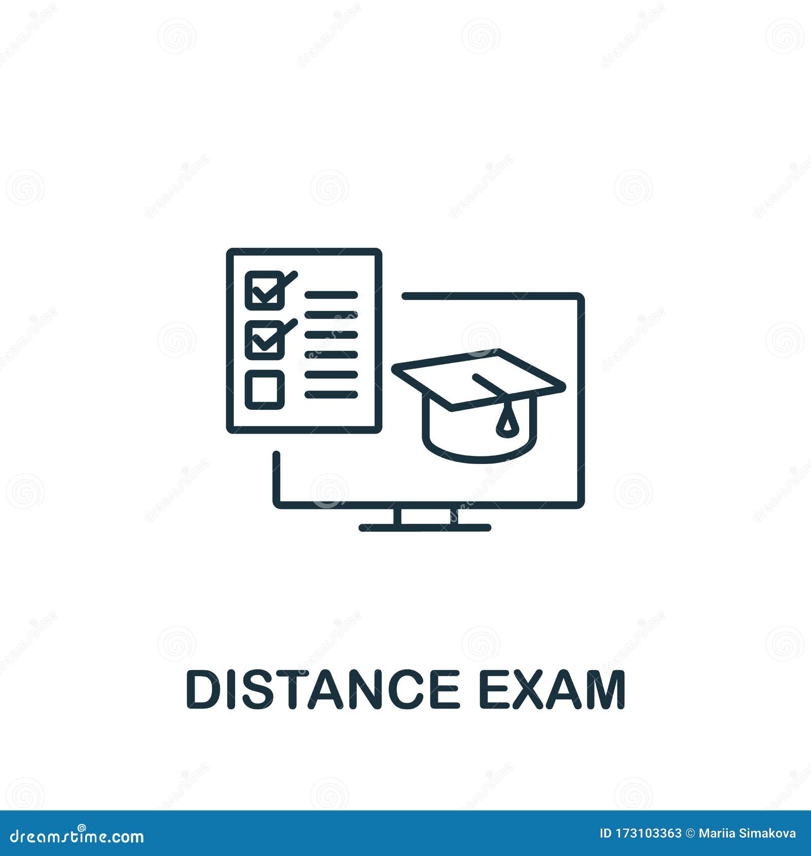 Distance Exam Icon from E-learning Collection. Simple Line Element ...