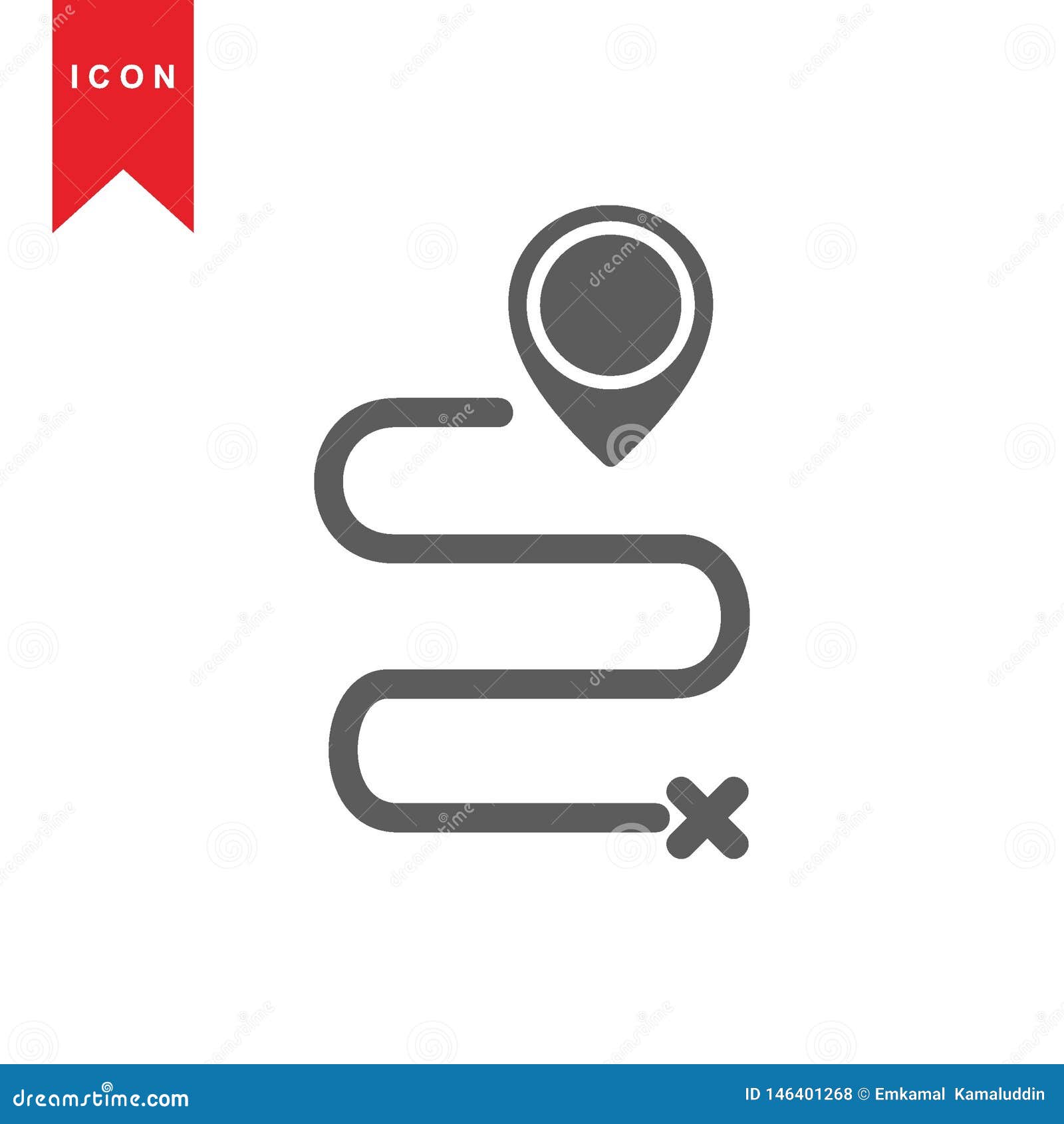 Distance icon stock vector. Illustration of distance - 146401268