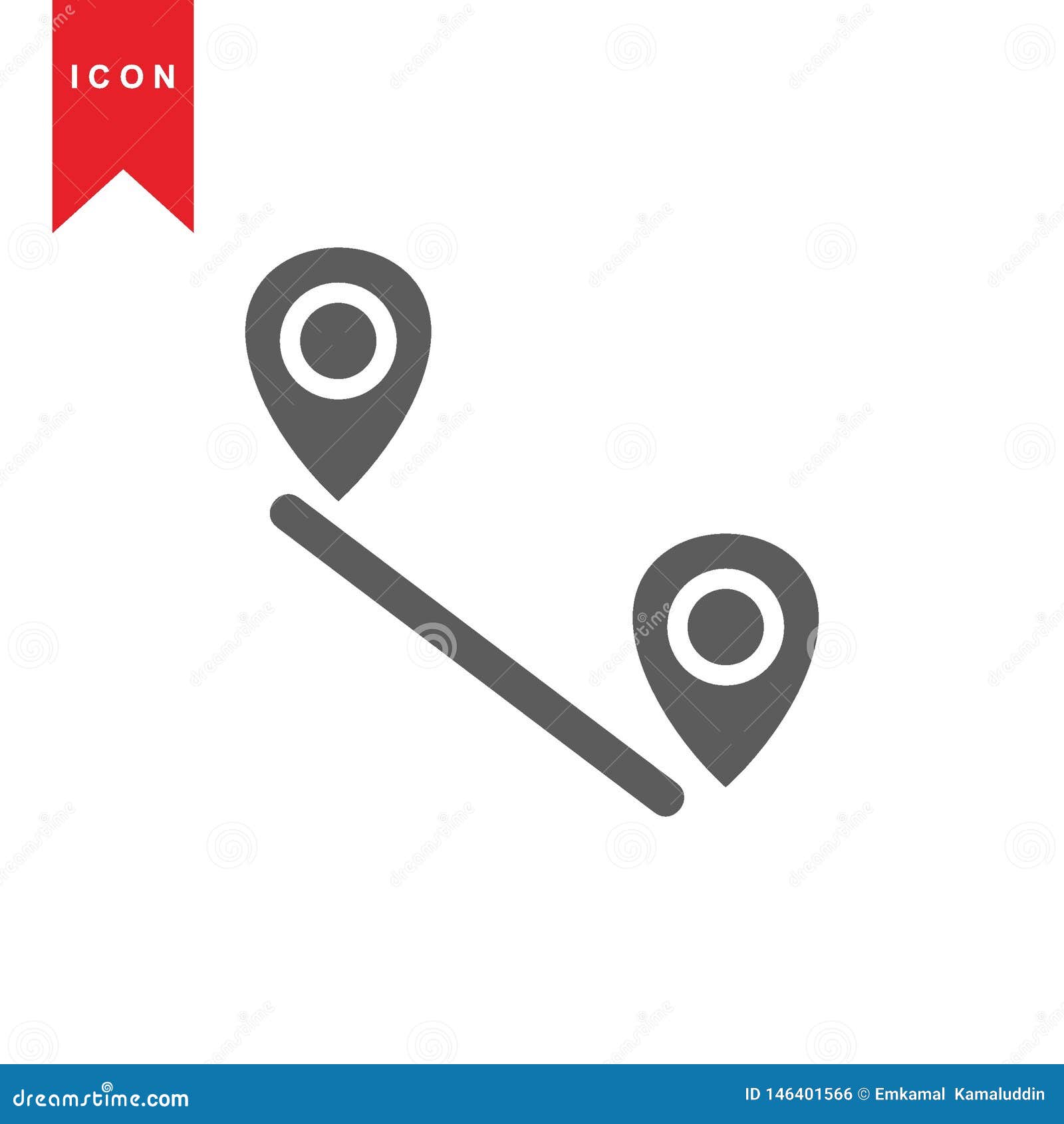 Distance icon stock vector. Illustration of internet - 146401566