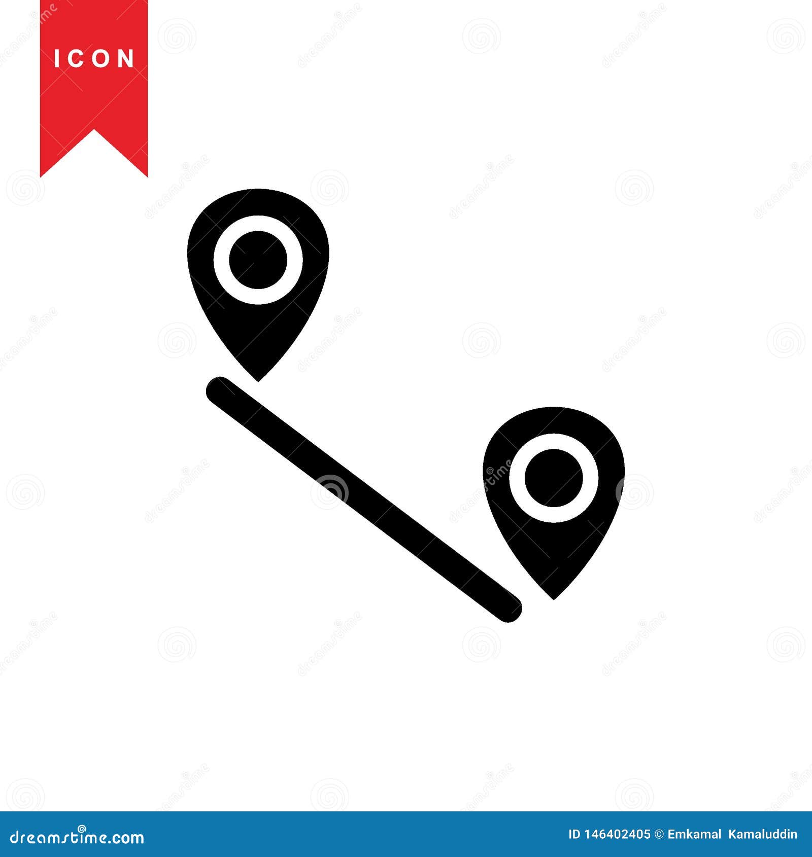 Distance icon stock illustration. Illustration of design - 146402405