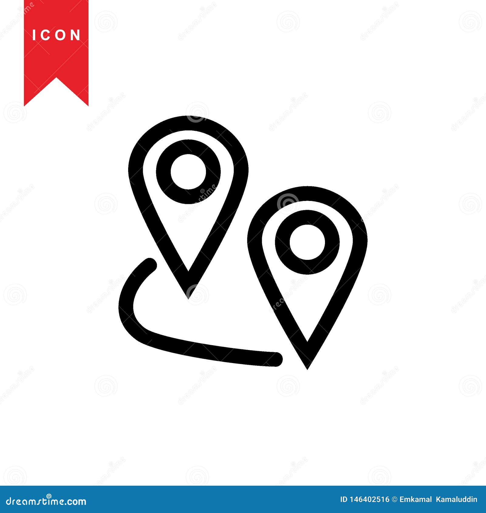 Distance icon stock illustration. Illustration of sign - 146402516