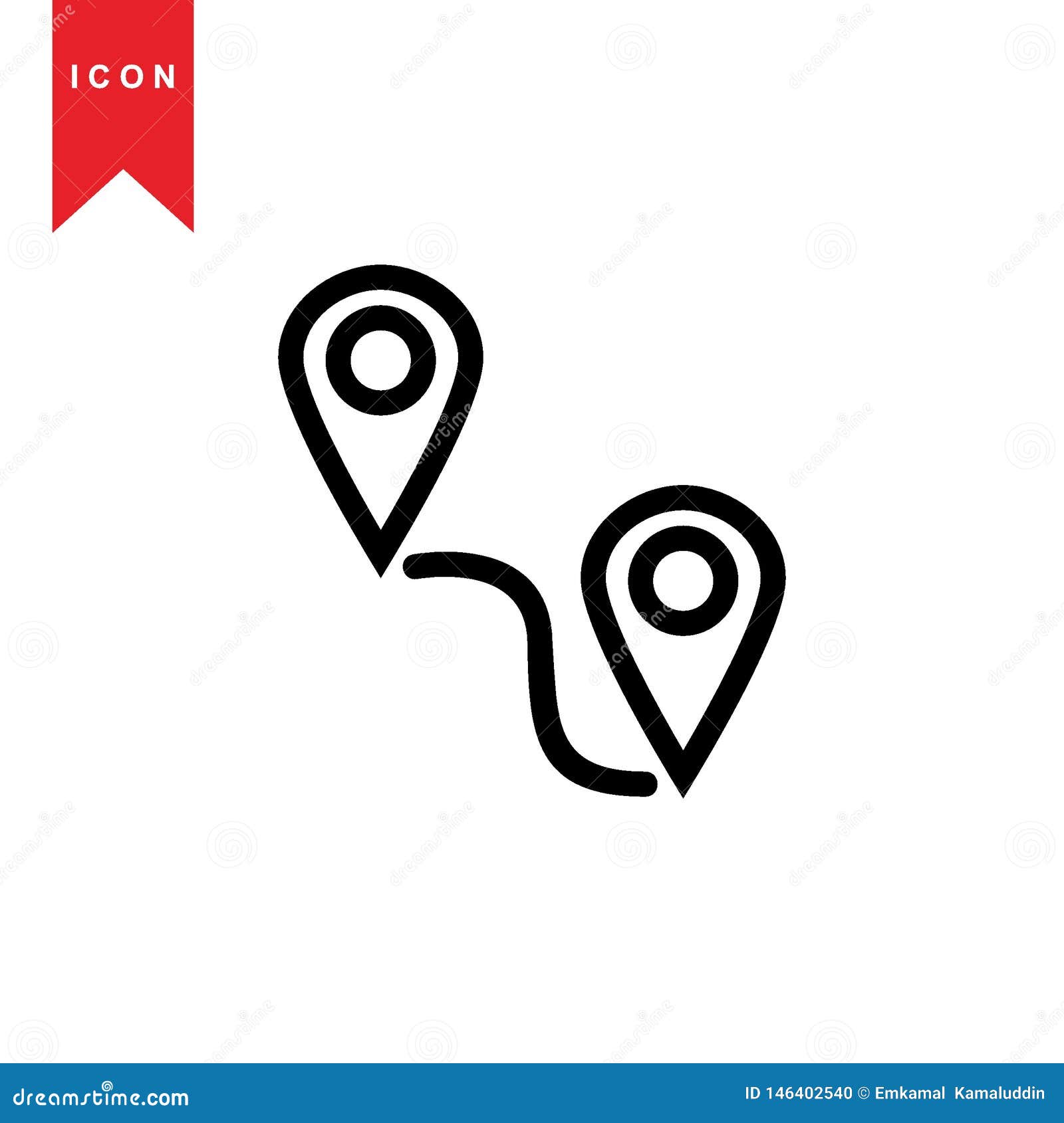Distance icon stock illustration. Illustration of study - 146402540