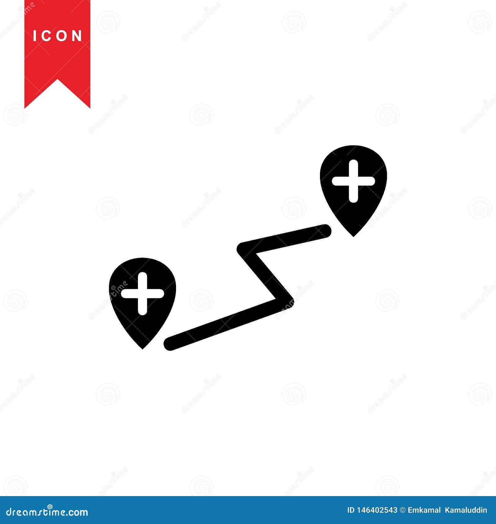 Distance icon stock illustration. Illustration of location - 146402543