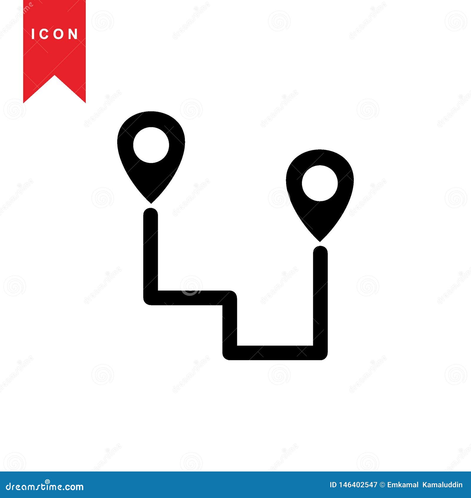 Distance icon stock vector. Illustration of internet - 146402547