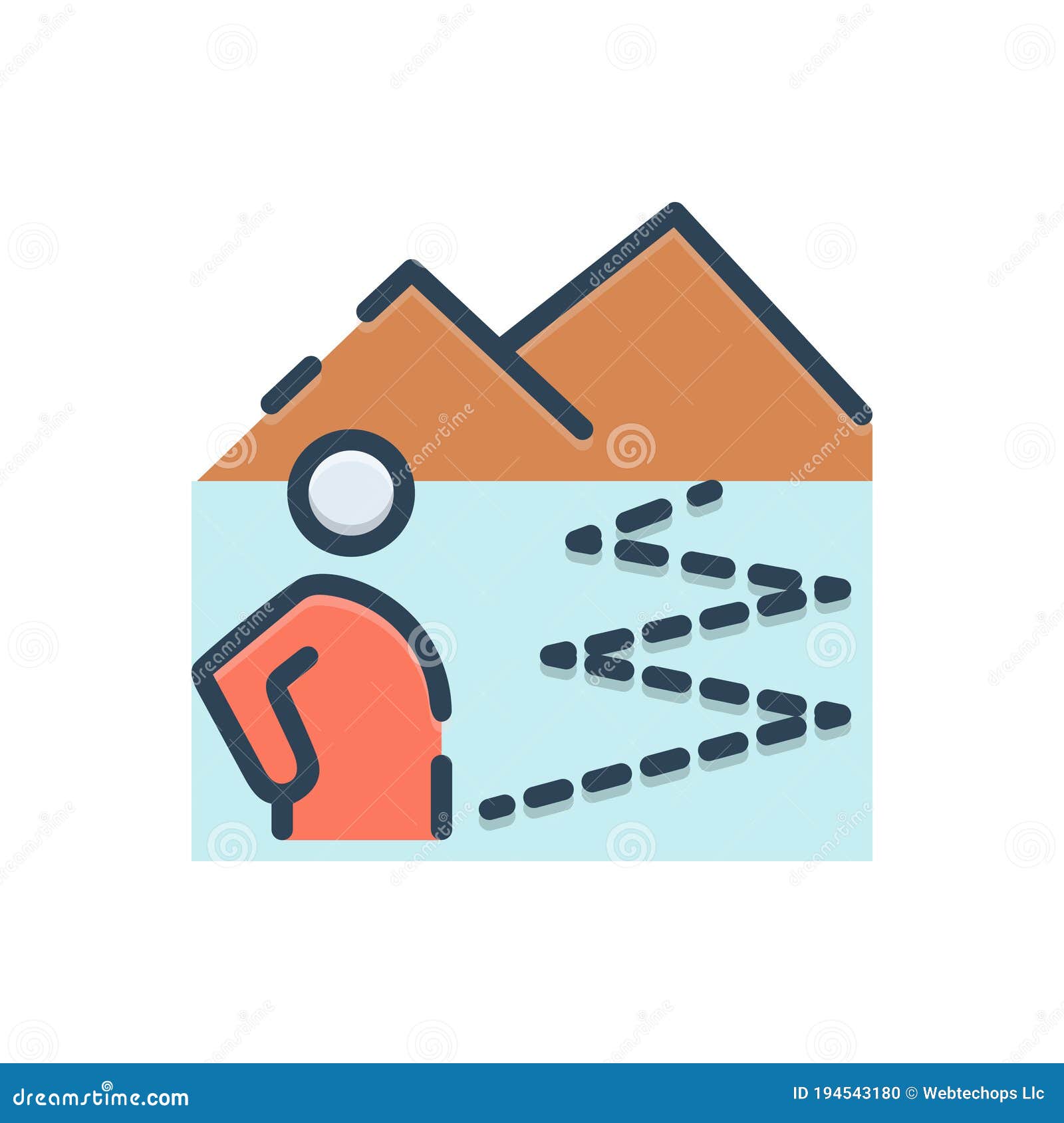 Color Illustration Icon for Distance, Location and Far Stock ...