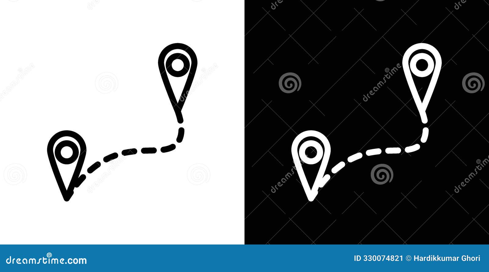Distance Icon Vector Set on White Background Stock Illustration ...