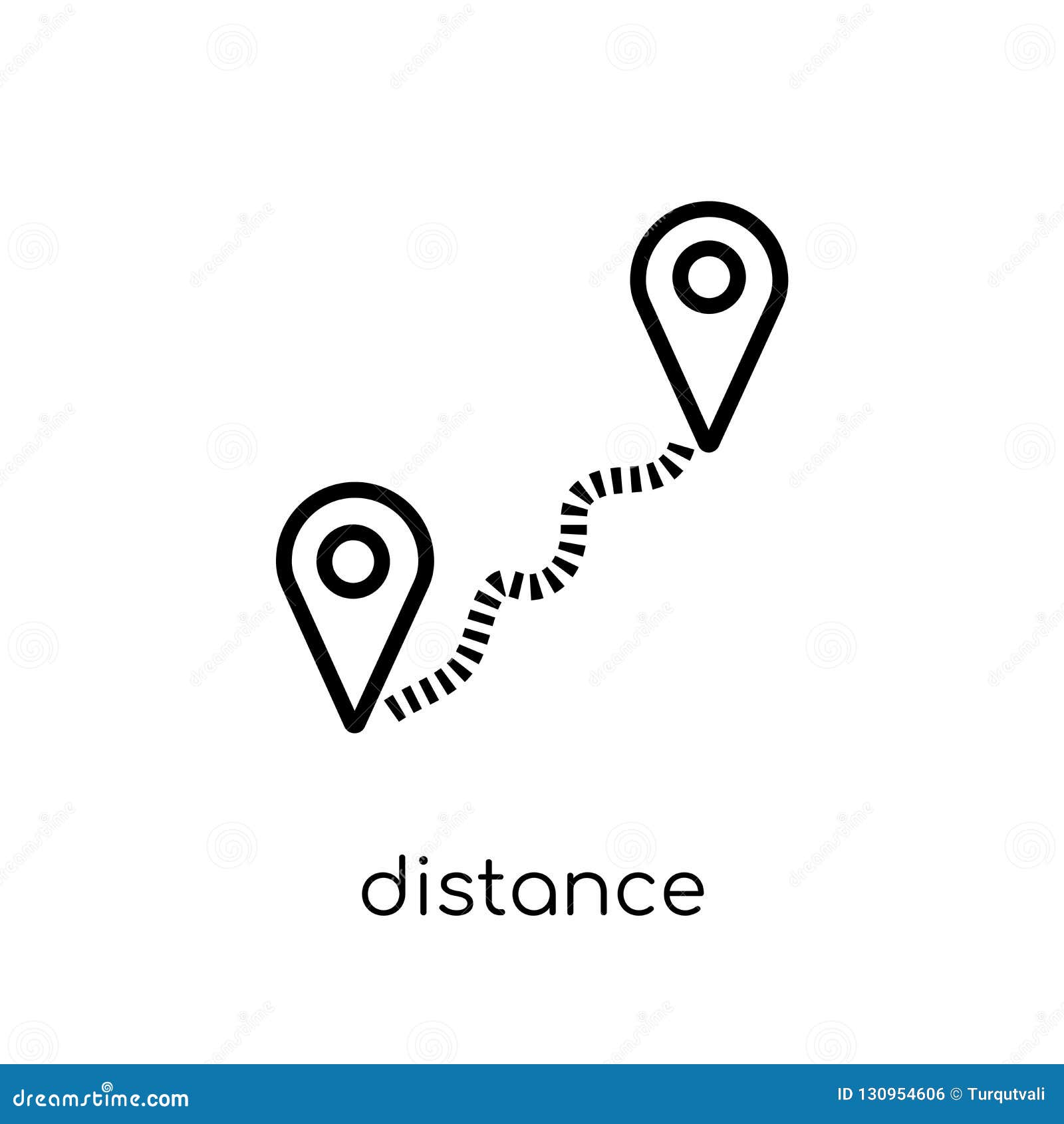 Distance Icon. Trendy Modern Flat Linear Vector Distance Icon on Stock ...
