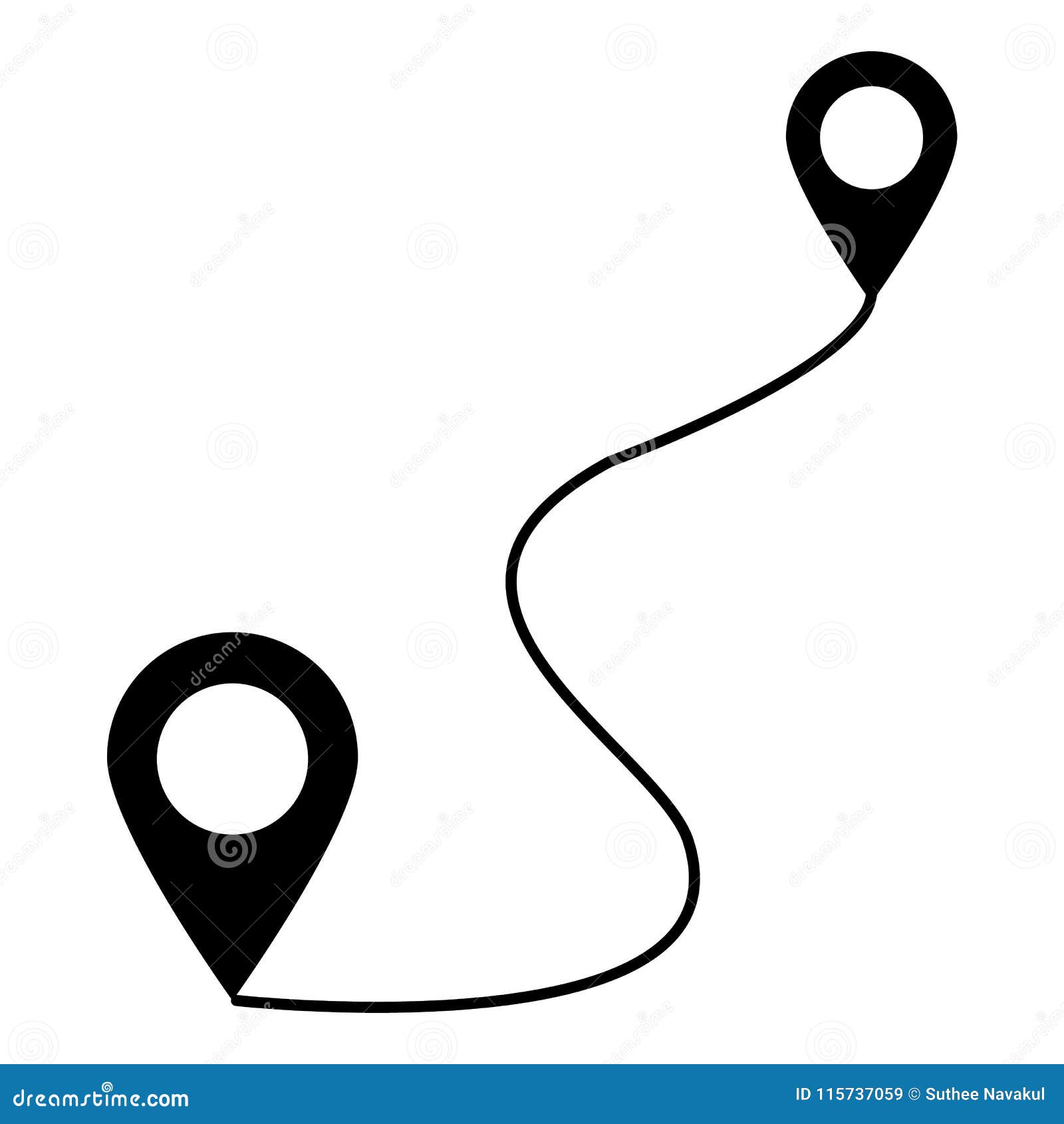 Distance Icon on White Background. Flat Style. Stock Illustration ...
