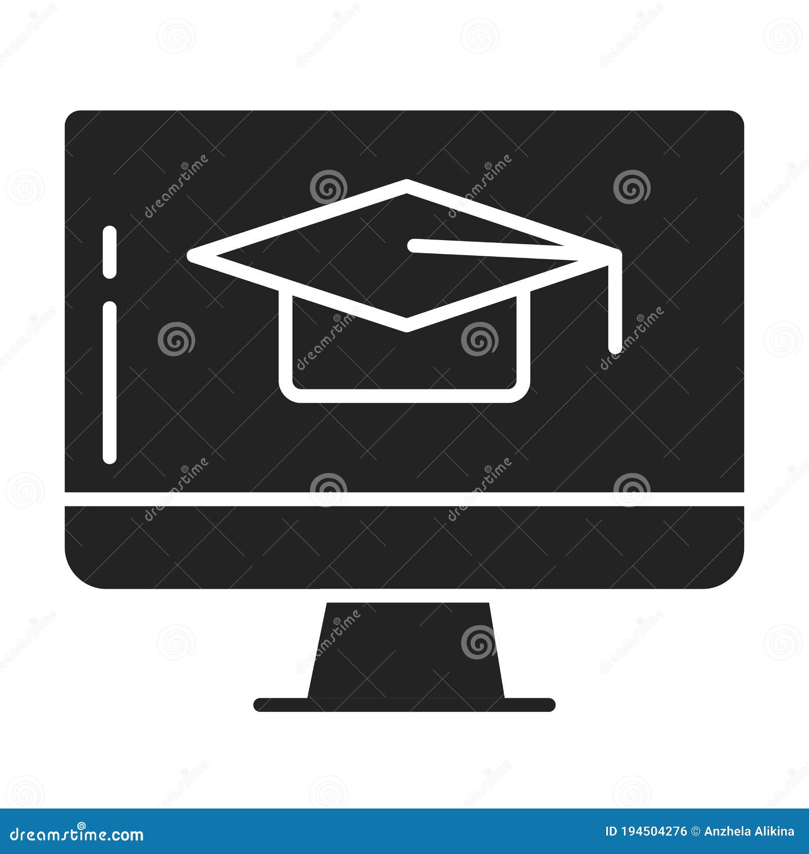 Distance Learning Black Glyph Icon. Online Training Courses. Home ...